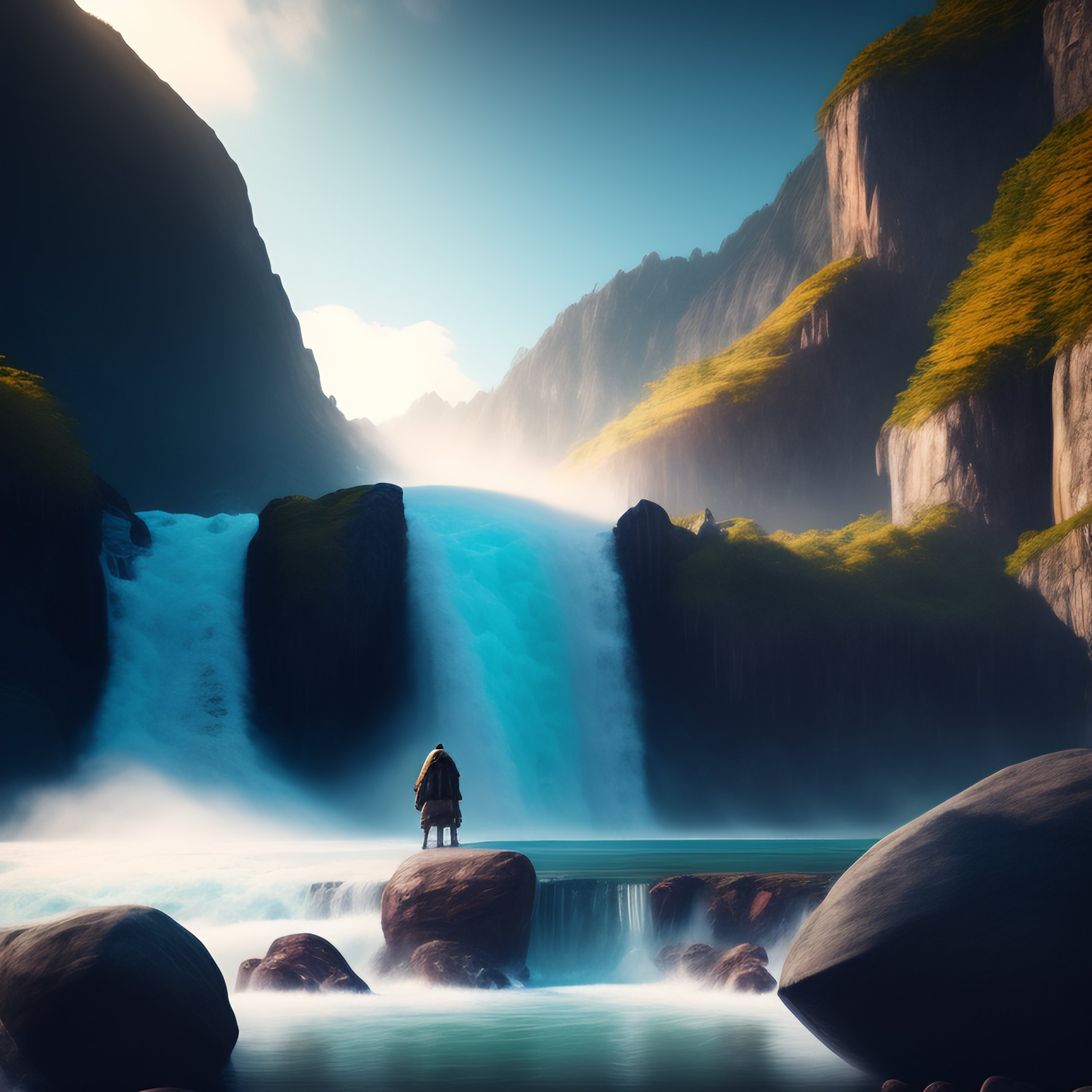 Lexica - An angry rock giant appears out of a waterfall, to face a ...