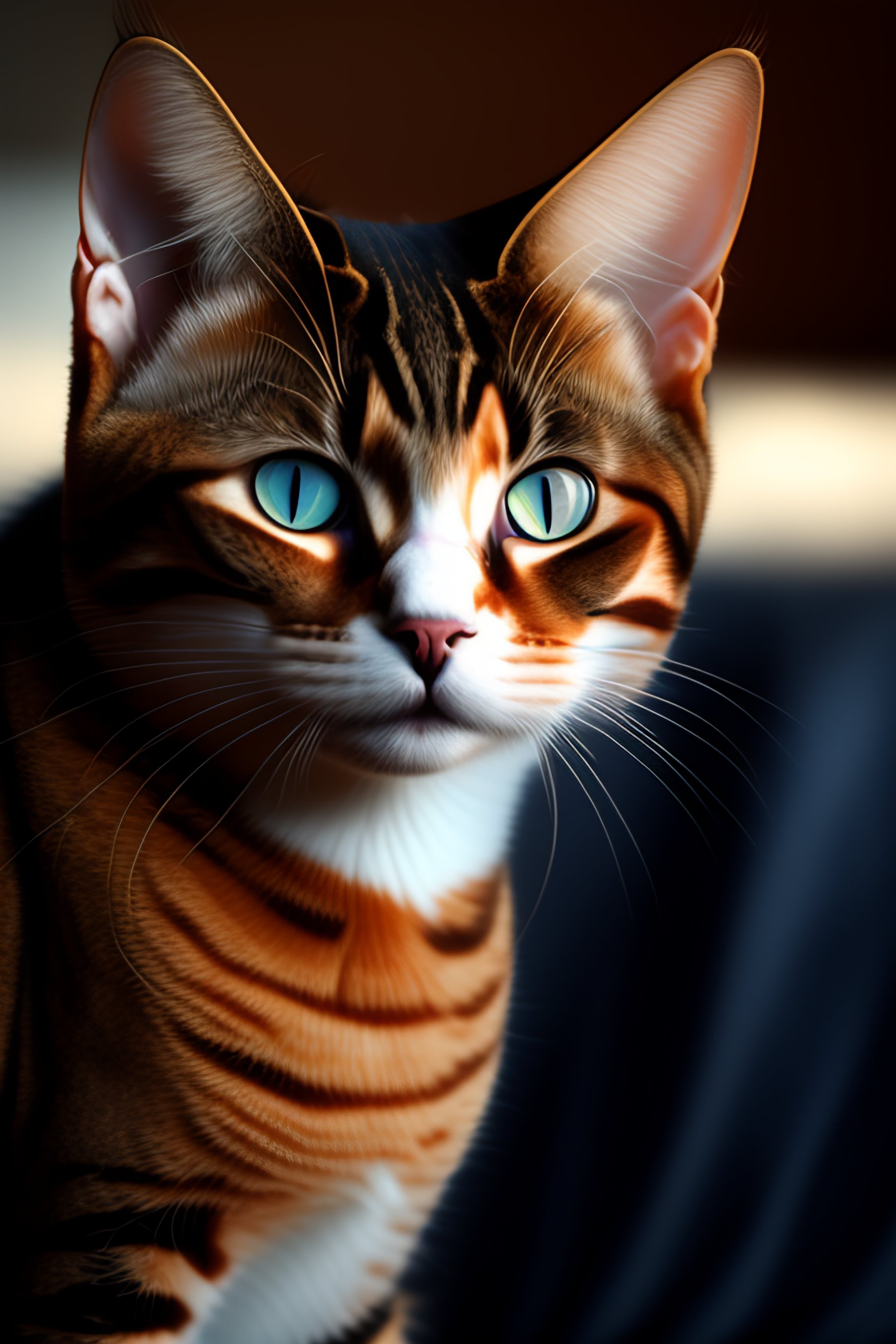 Lexica - Sad cat with tears in its eyes and a background of multiple cats