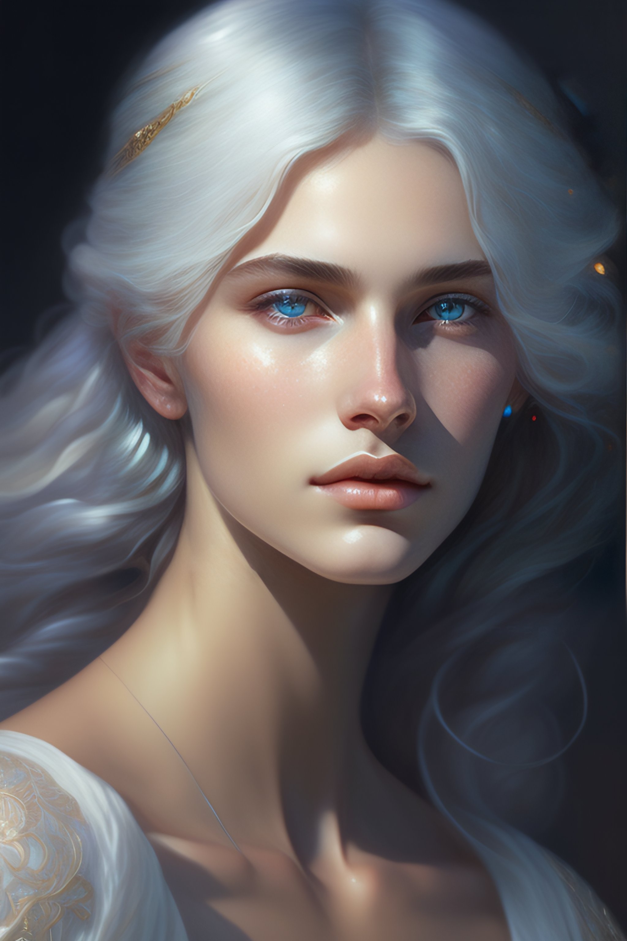 Lexica - A extremely delicate and beautiful silver-haired classical ...