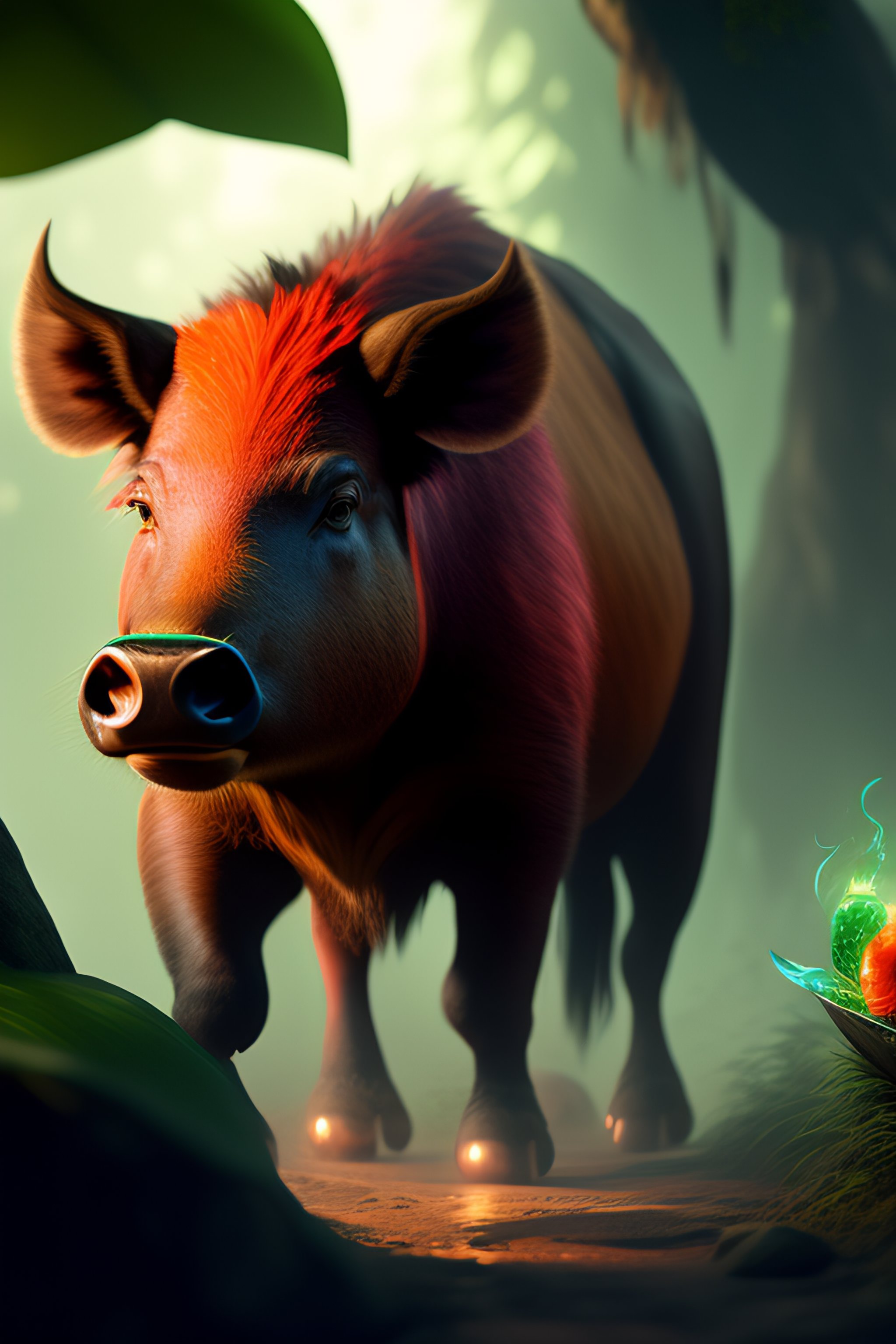 Lexica - An indigenous Brazilian boy with green skin, red hair and ...