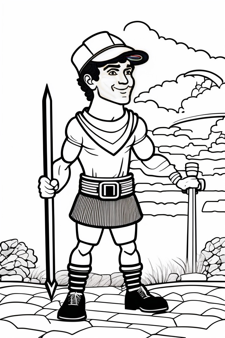 Lexica - David and goliath bible in cartoon for children to color ...