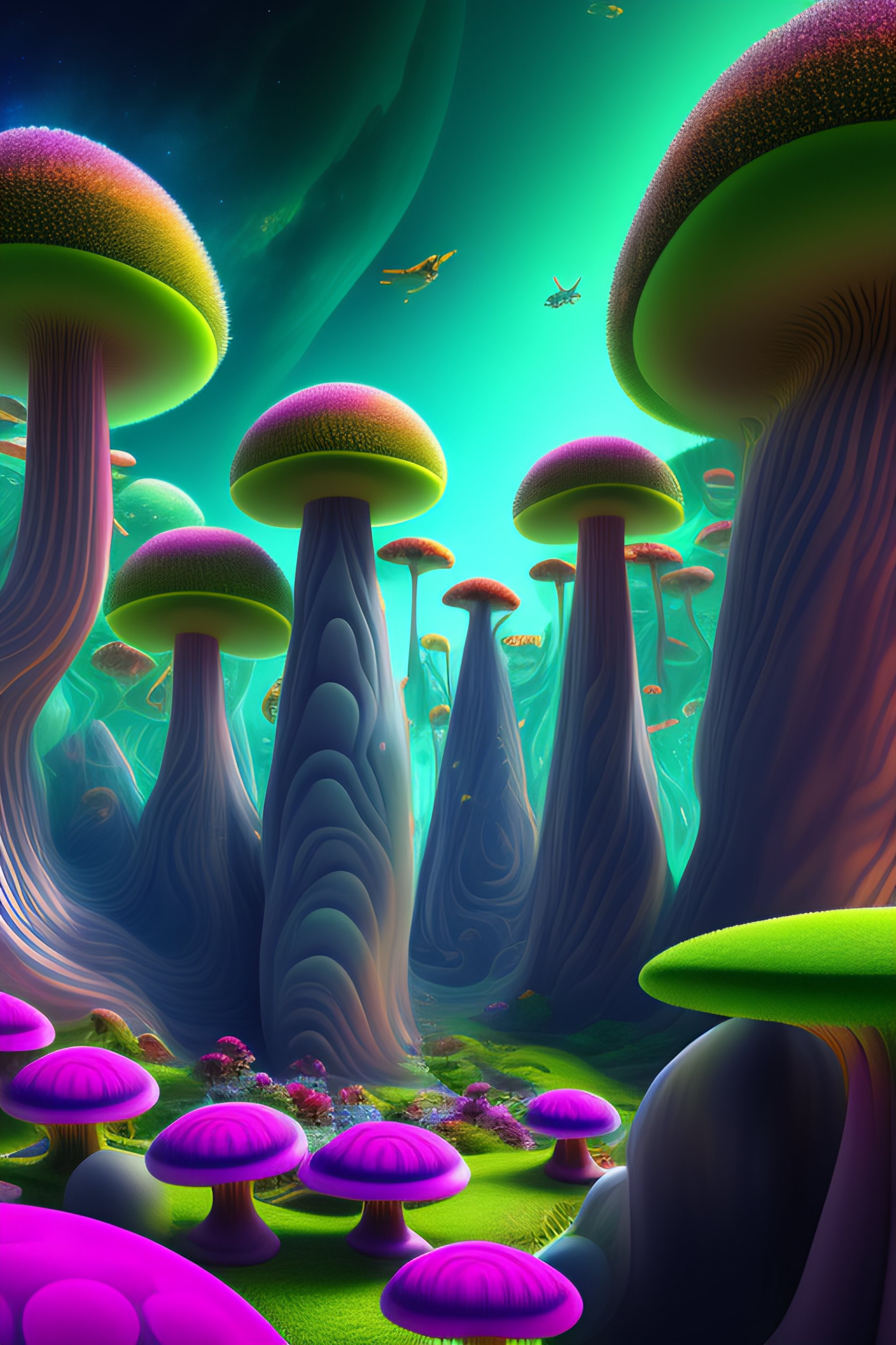 Lexica - Nature, high resolution, very detailed, crowded aliens, weird ...