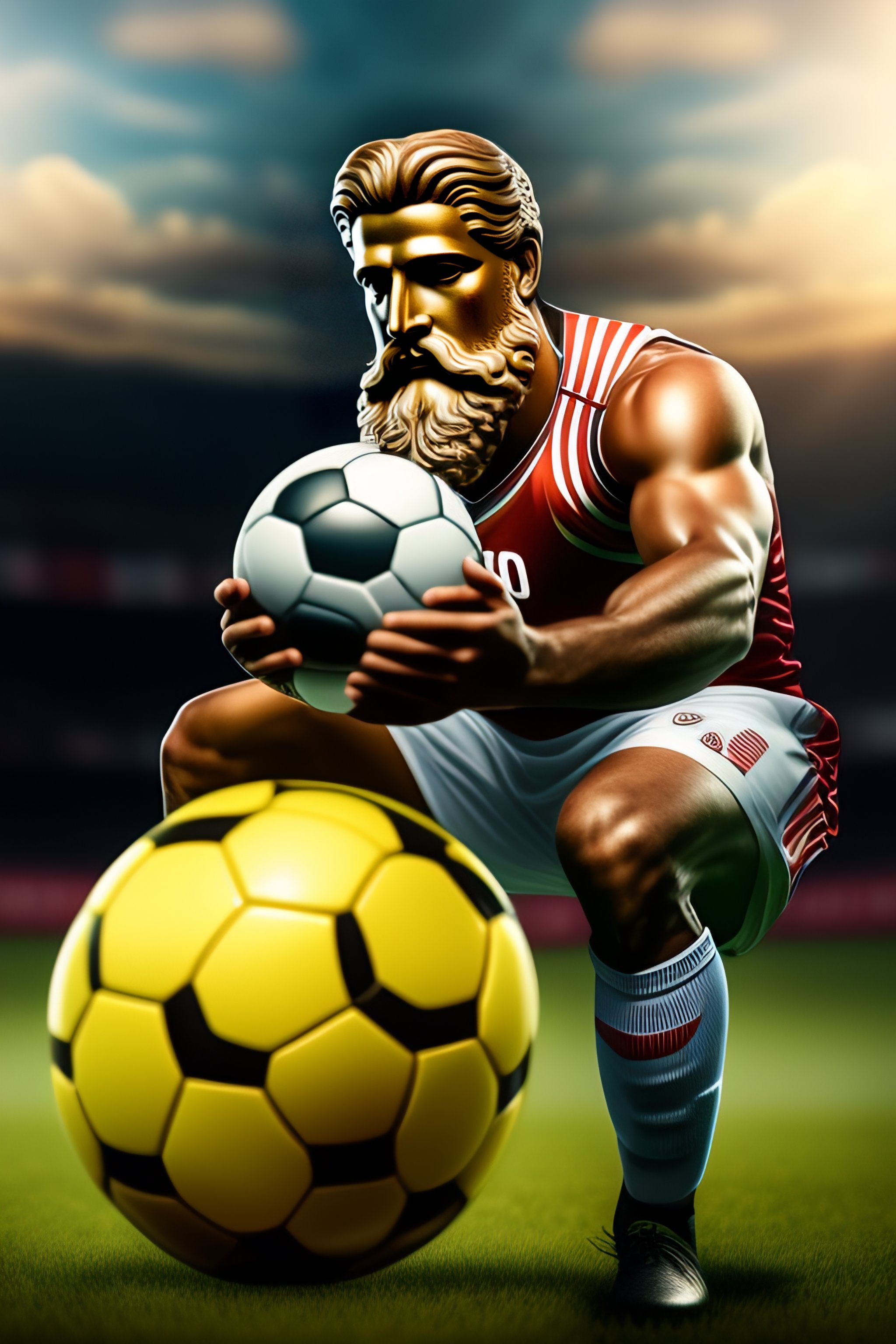 Lexica - ANCIENT GREEK GOD ZEUS KEEPING IN HIS HAND A SOCCER BALL AND ...