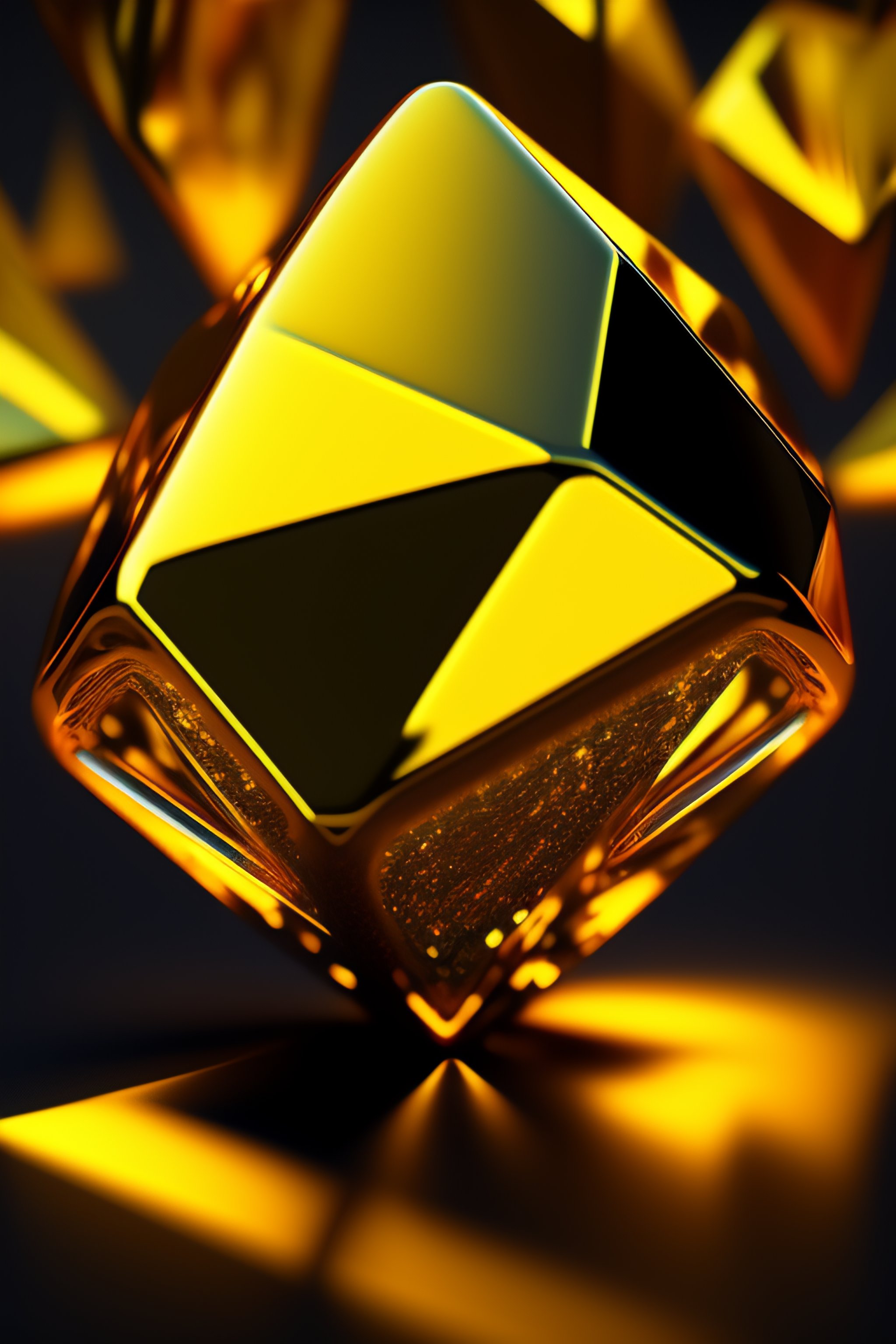 Lexica - A photorealistic render of a metallic crystalline neotribal ...