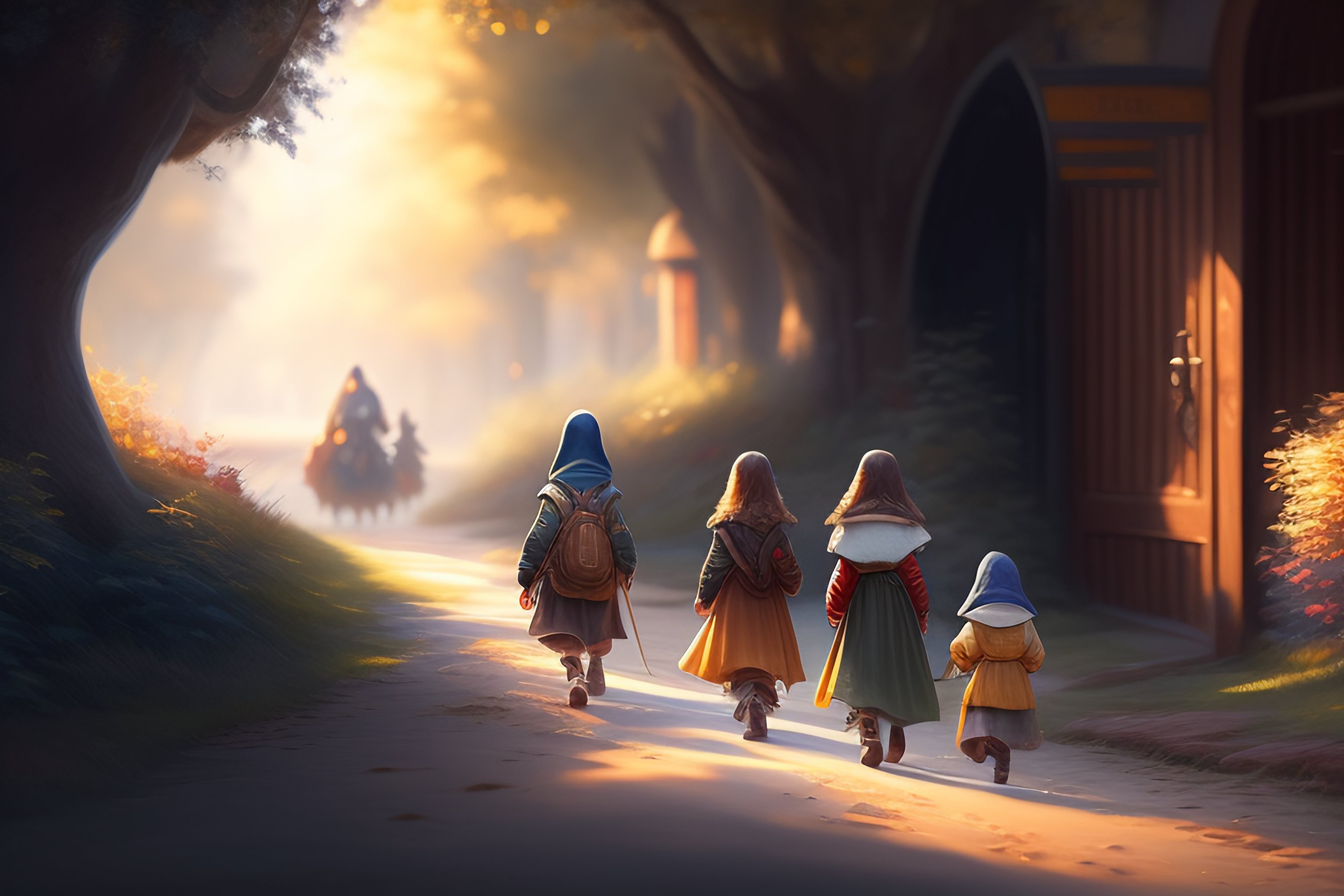 Lexica - Children are wandering the streets illustrator, by justin ...