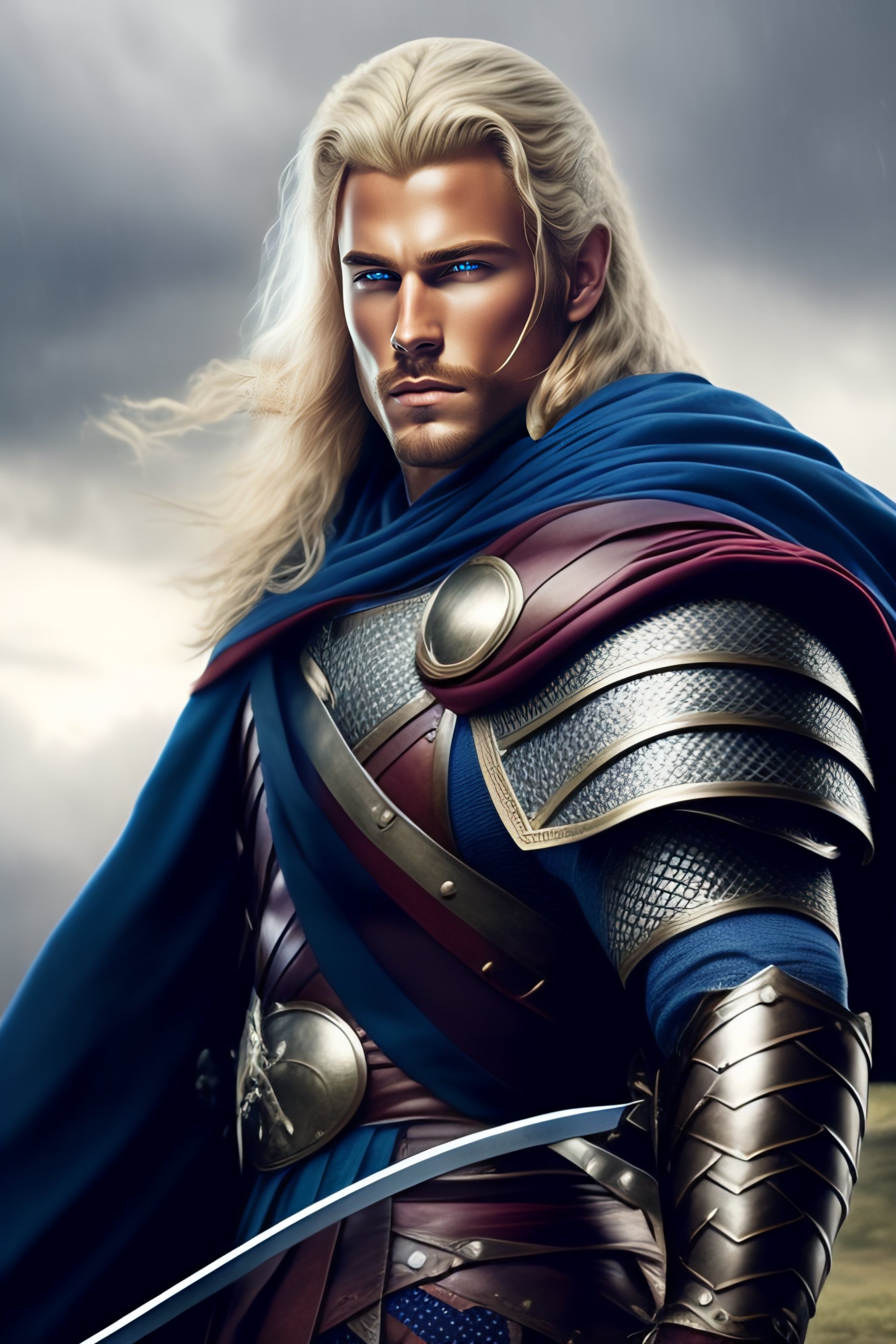 Lexica - Young medieval swordsman. Holding a sword in one hand. charming smile. confidence ...