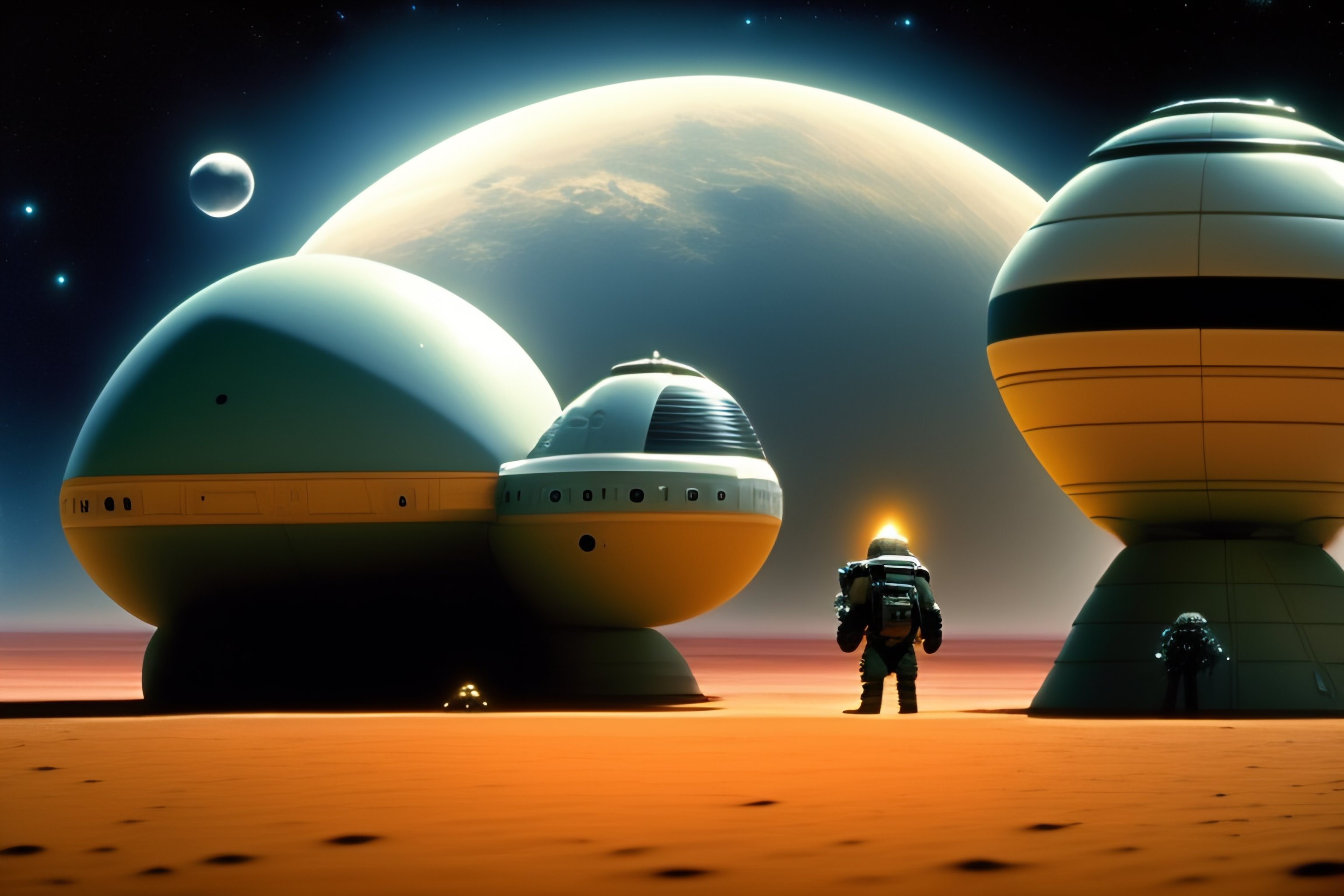 Lexica - Space Invaders are threatening an alien family, scene from ...