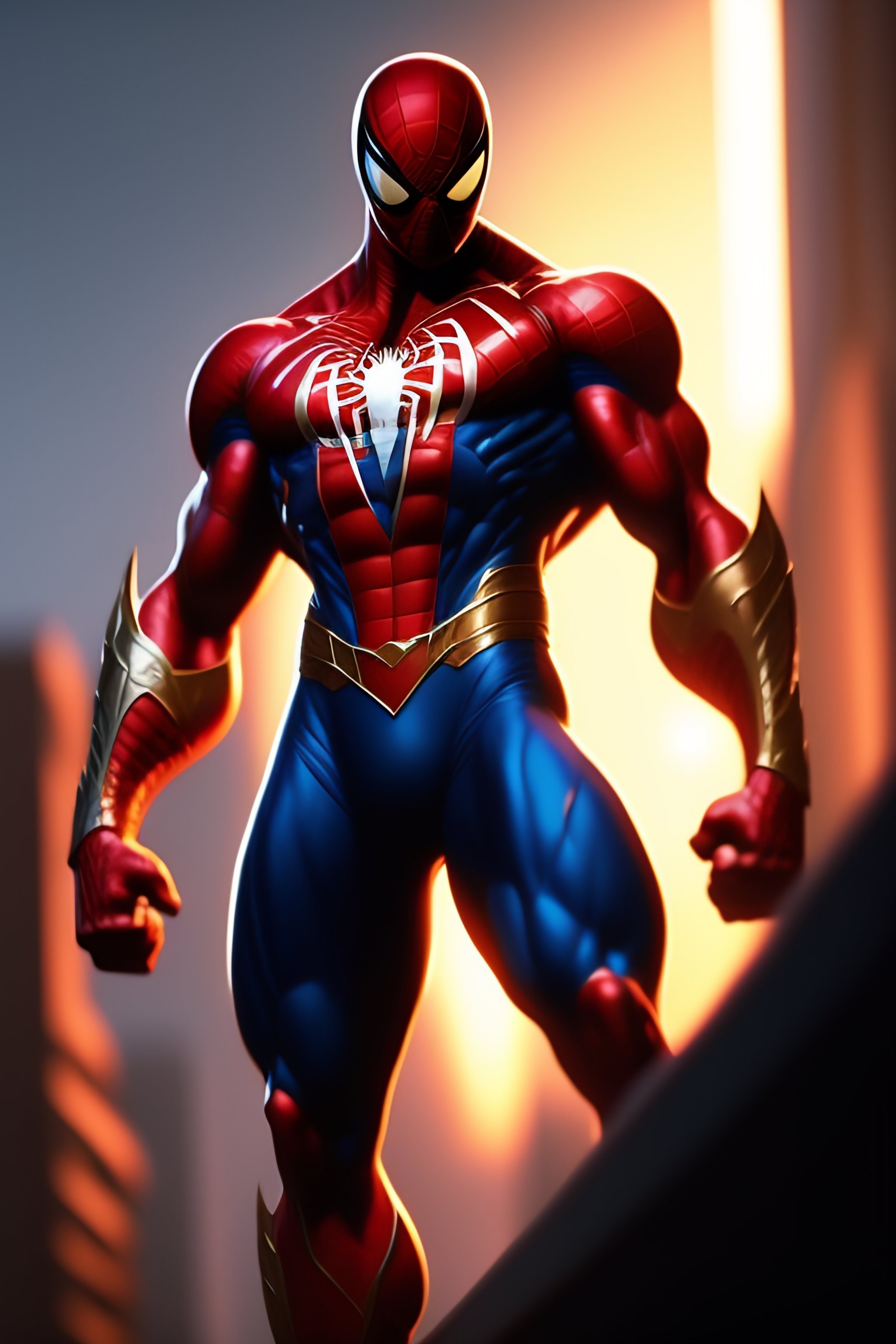 Lexica - Thin Muscular SpiderMan angry pose ,lighting, cinematic ...