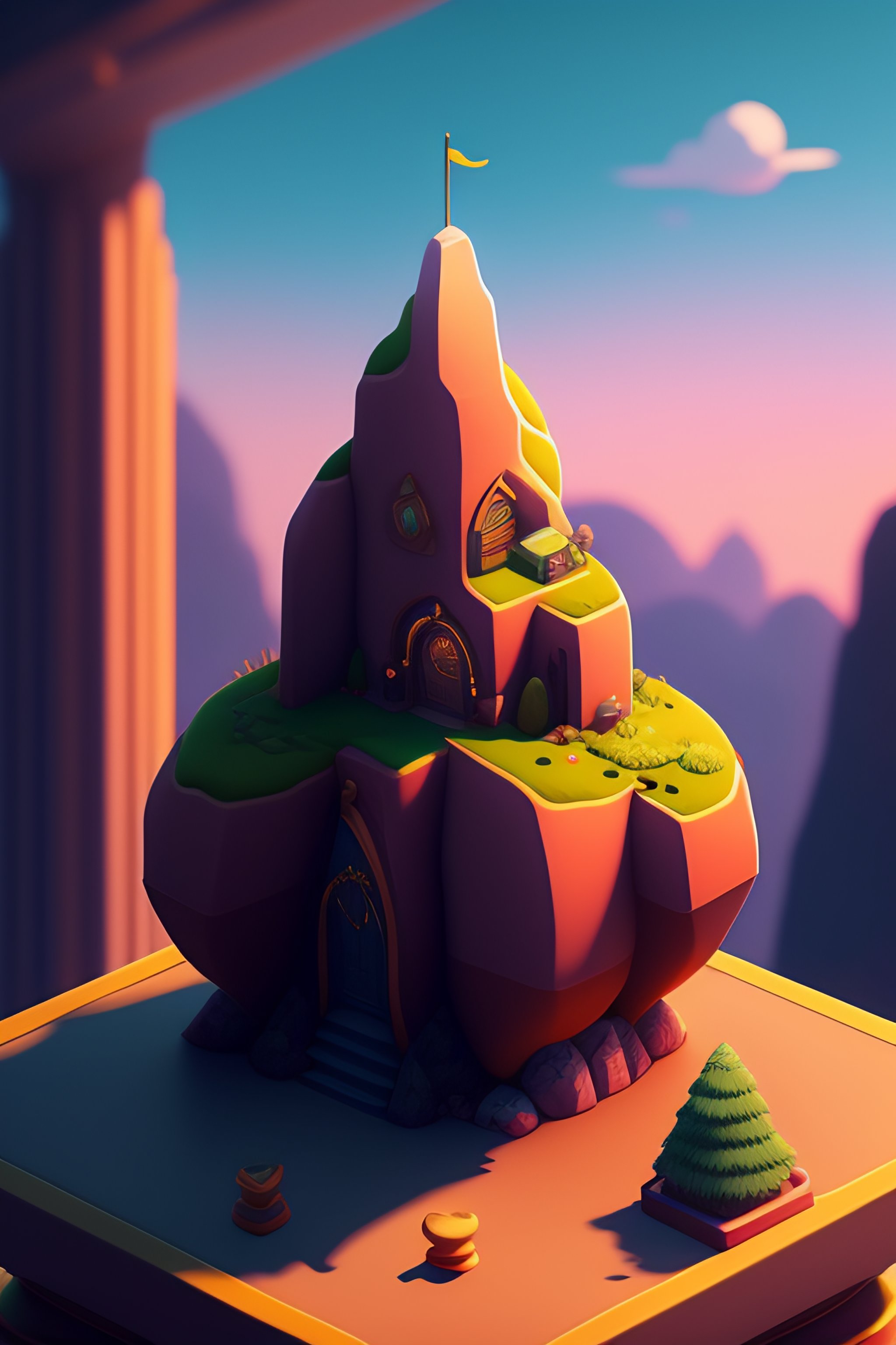 Lexica - Isometric game asset on a plinth, diorama, fantasy, shop ...