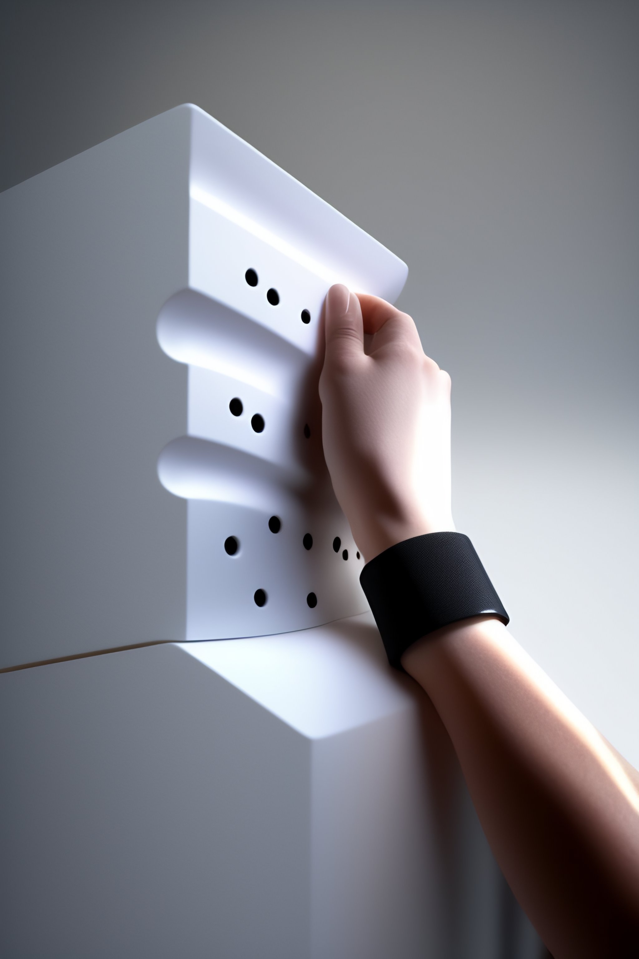 Lexica - Hands on braille papel, 3d points elevated , white