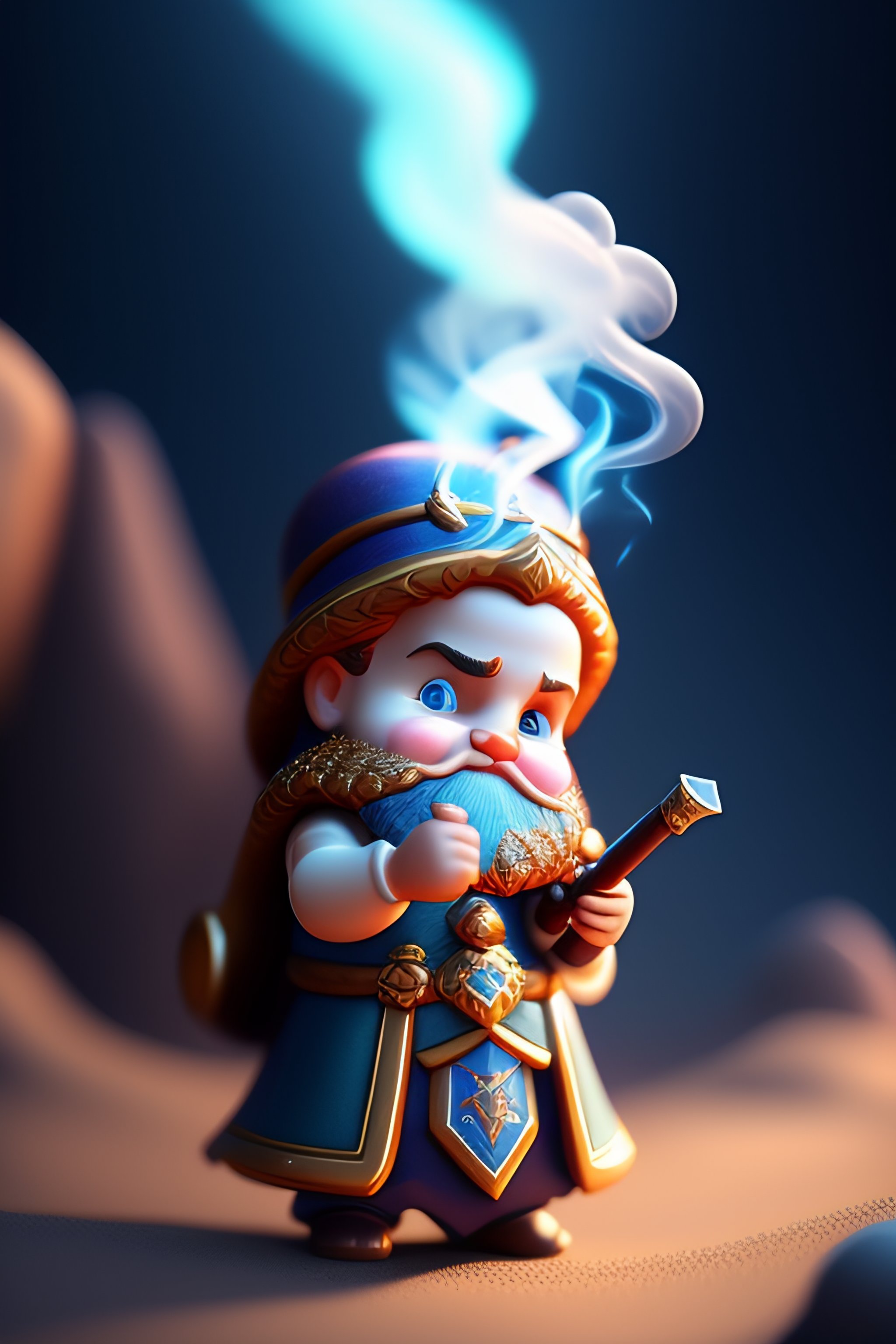 Lexica - Mage smoking pipe, baby, tiny, small, glacier landscape, D&D ...