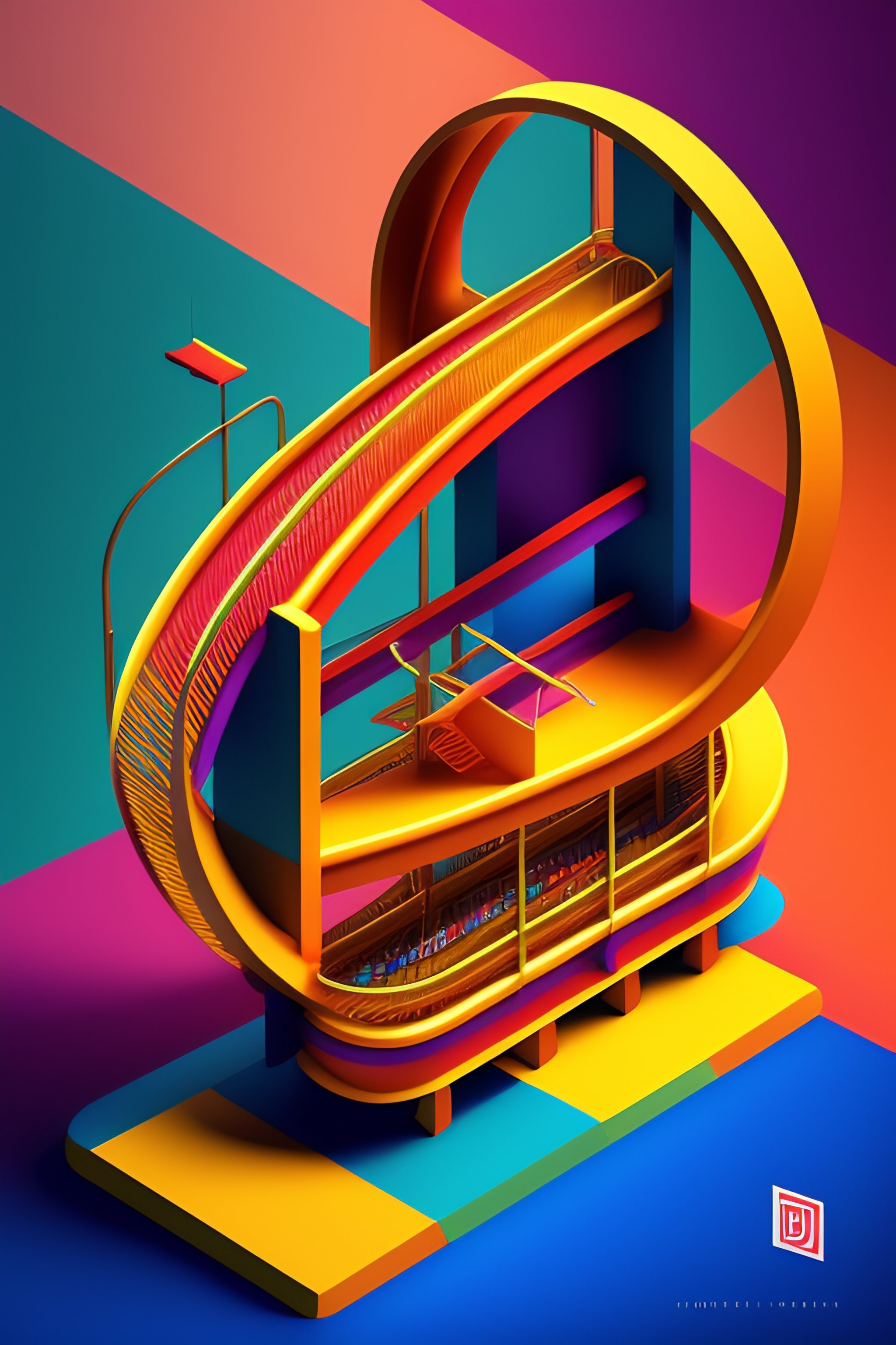 Lexica - Roller coaster, concept art, digital painting, suprematism ...