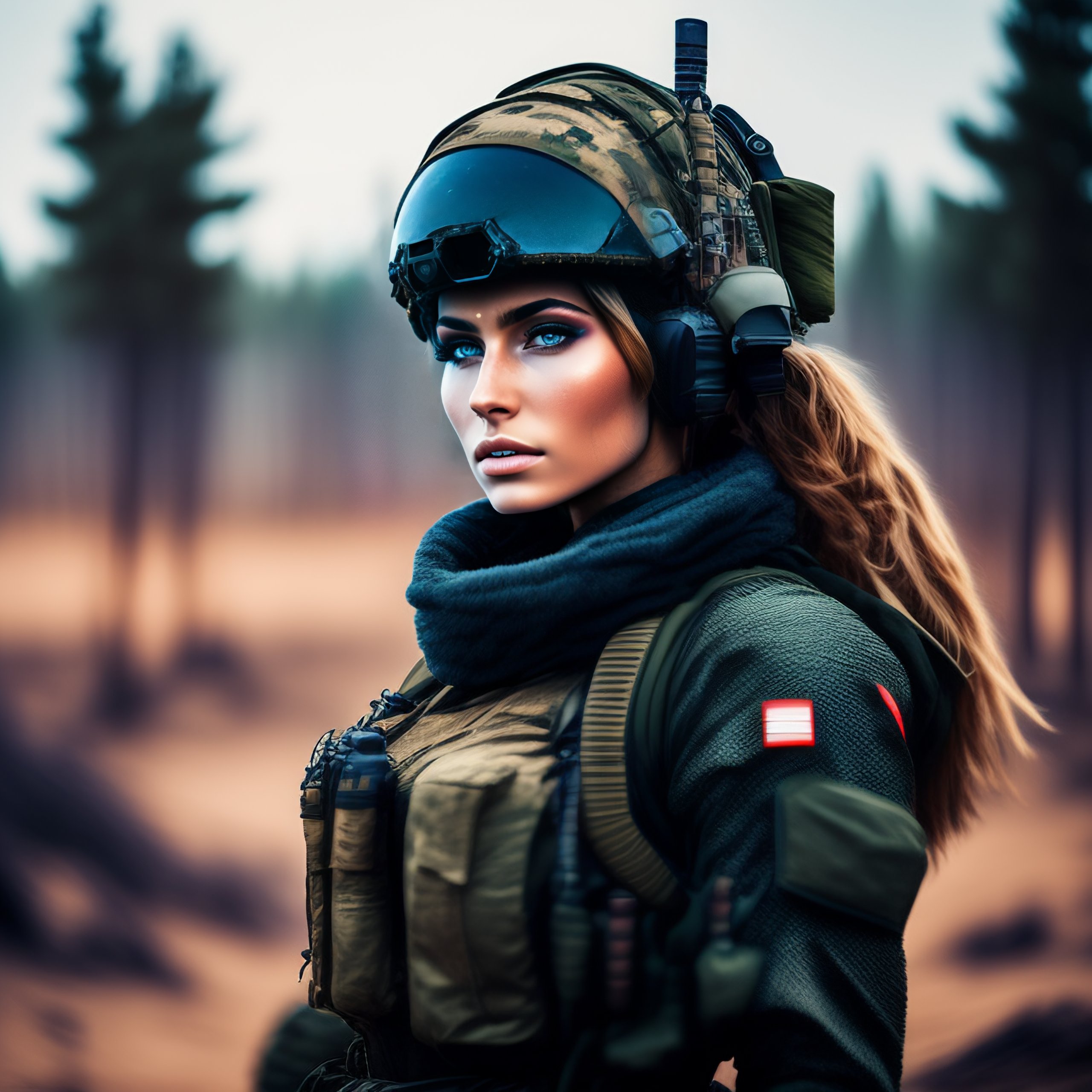 Lexica - A cyber beautiful Russian girl warrior in a burnt land ...