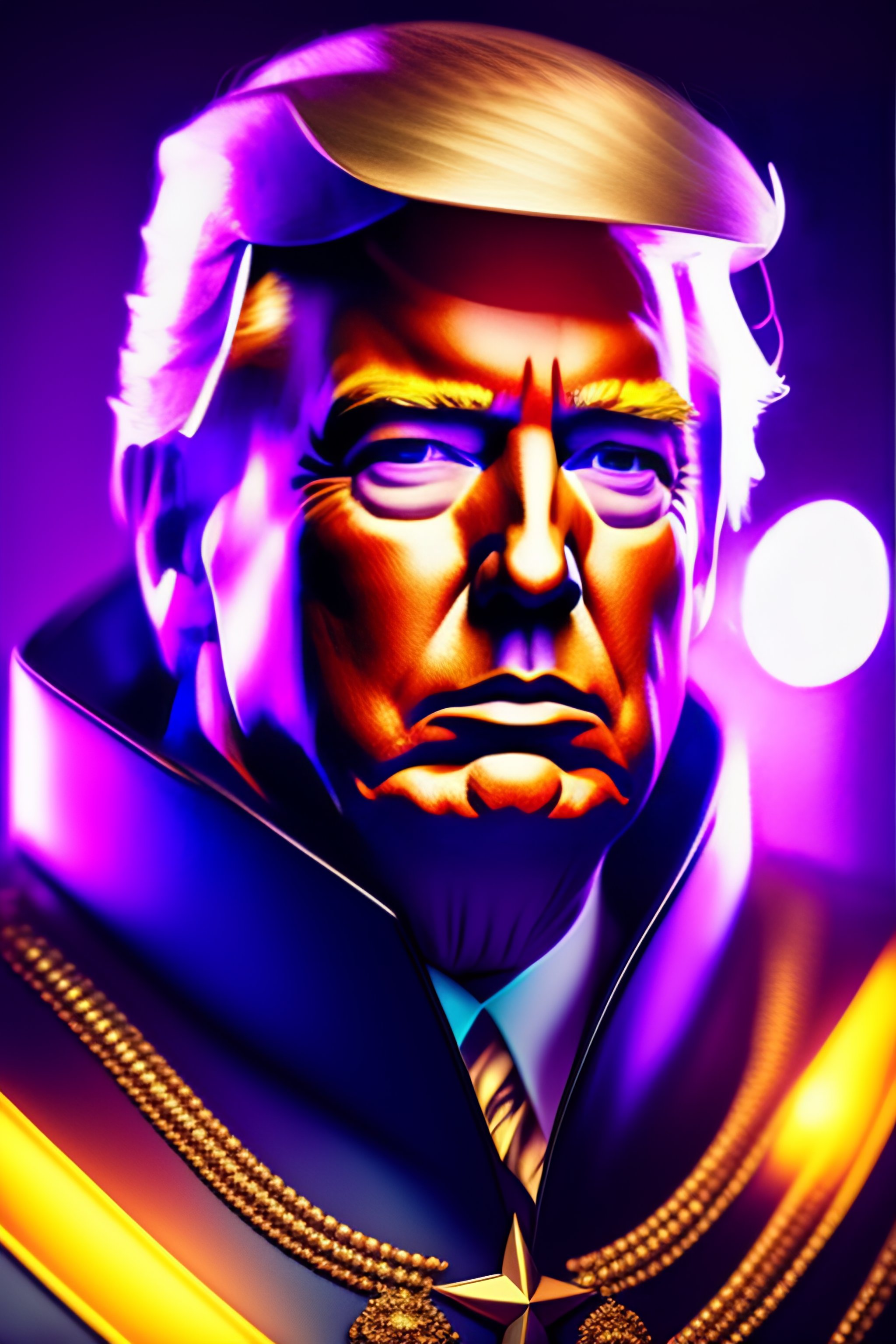Lexica - A portrait of Donald Trump wearing knight armor, sharp focus ...