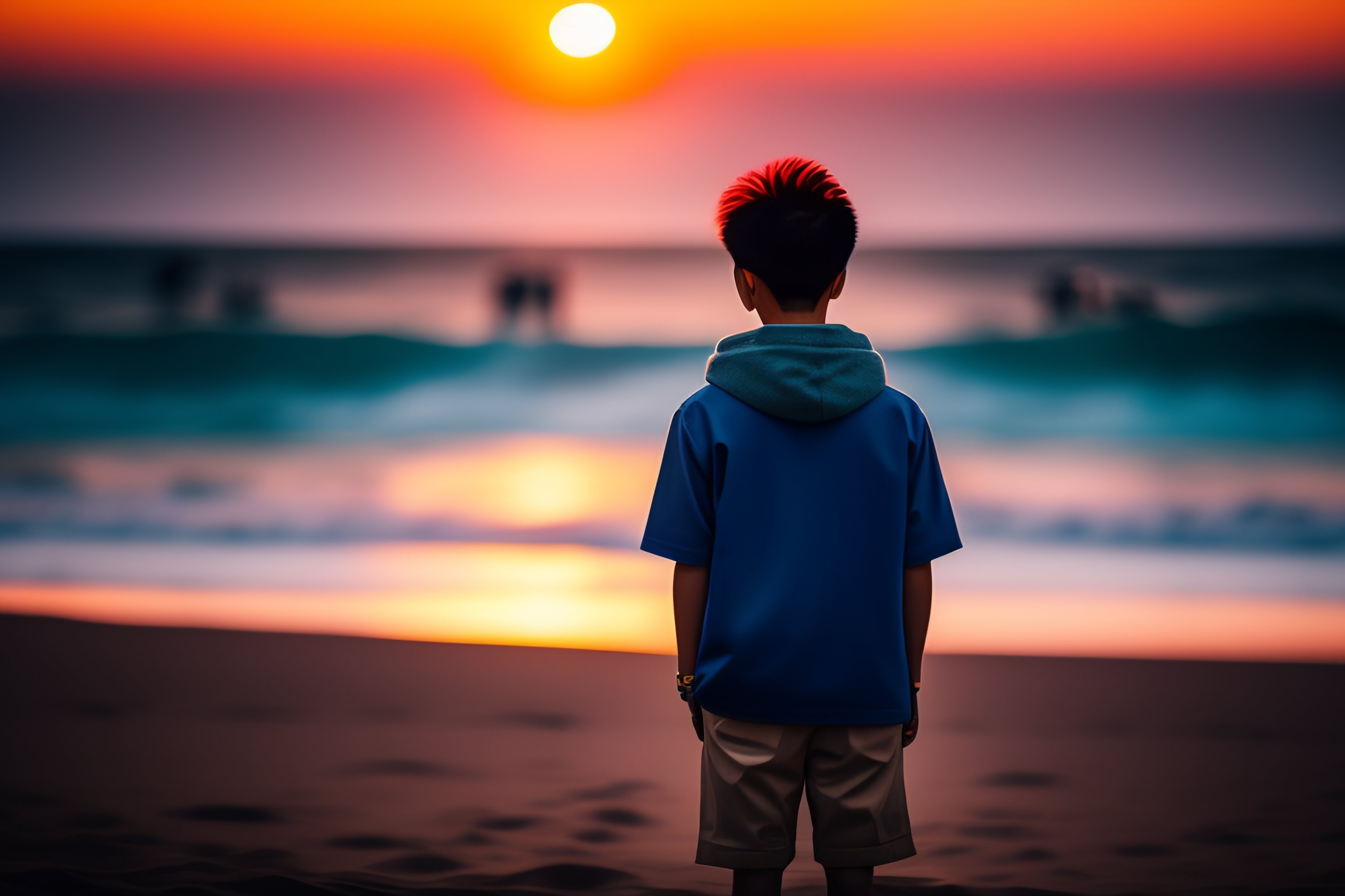 Boy Standing Back