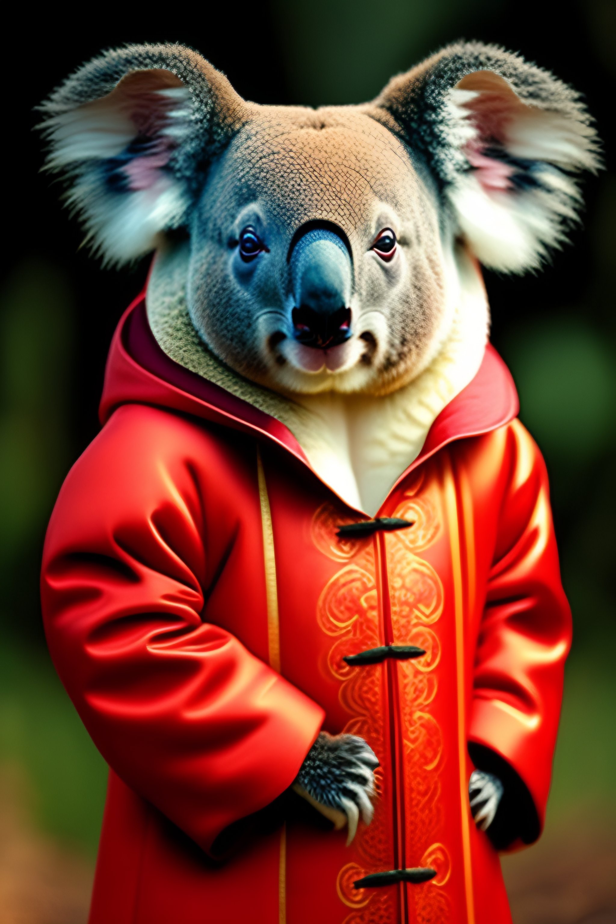 Lexica - A koala in a Chinese coat