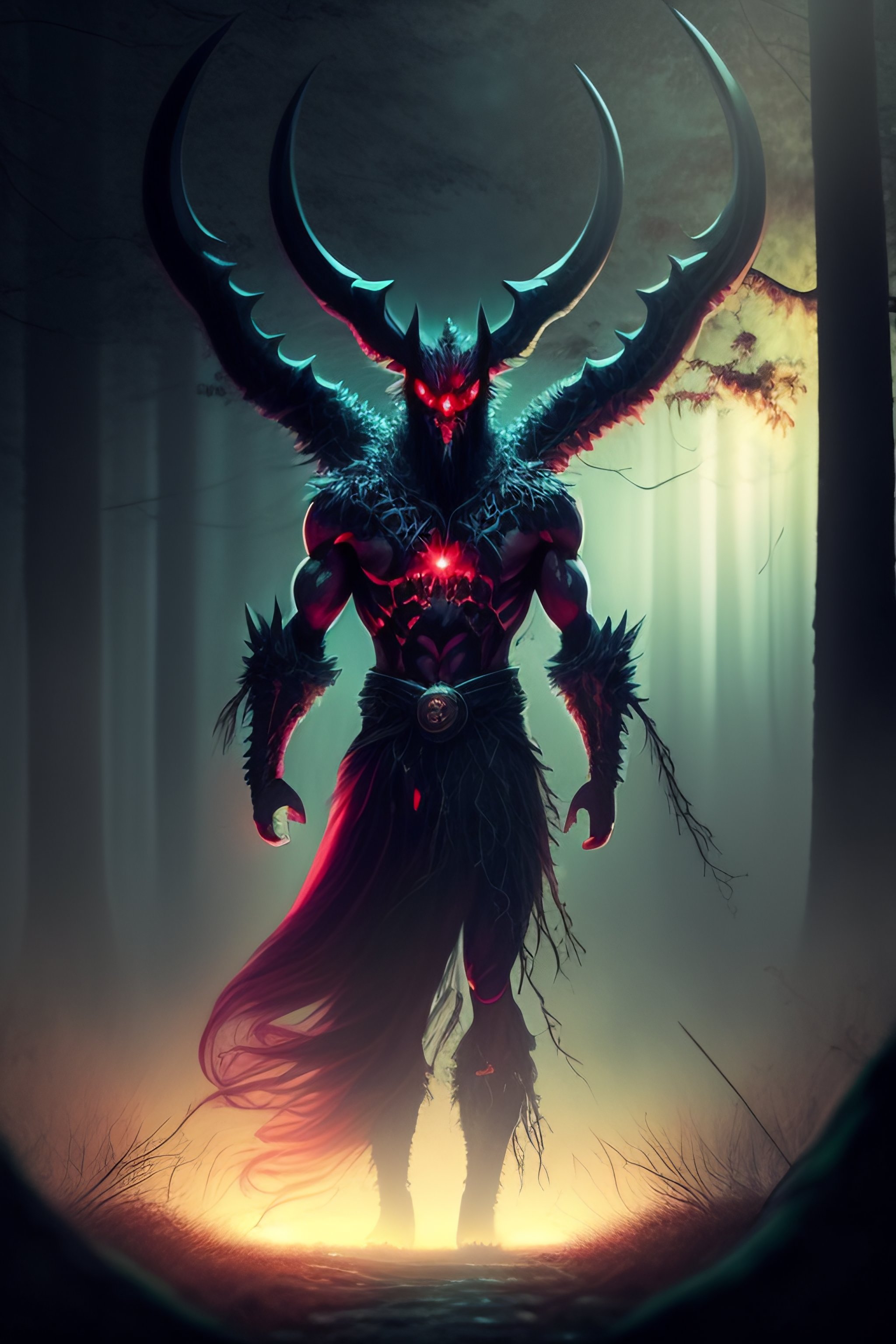 Lexica - A nightmarish mysterious demonic bloody humanoid with tree ...