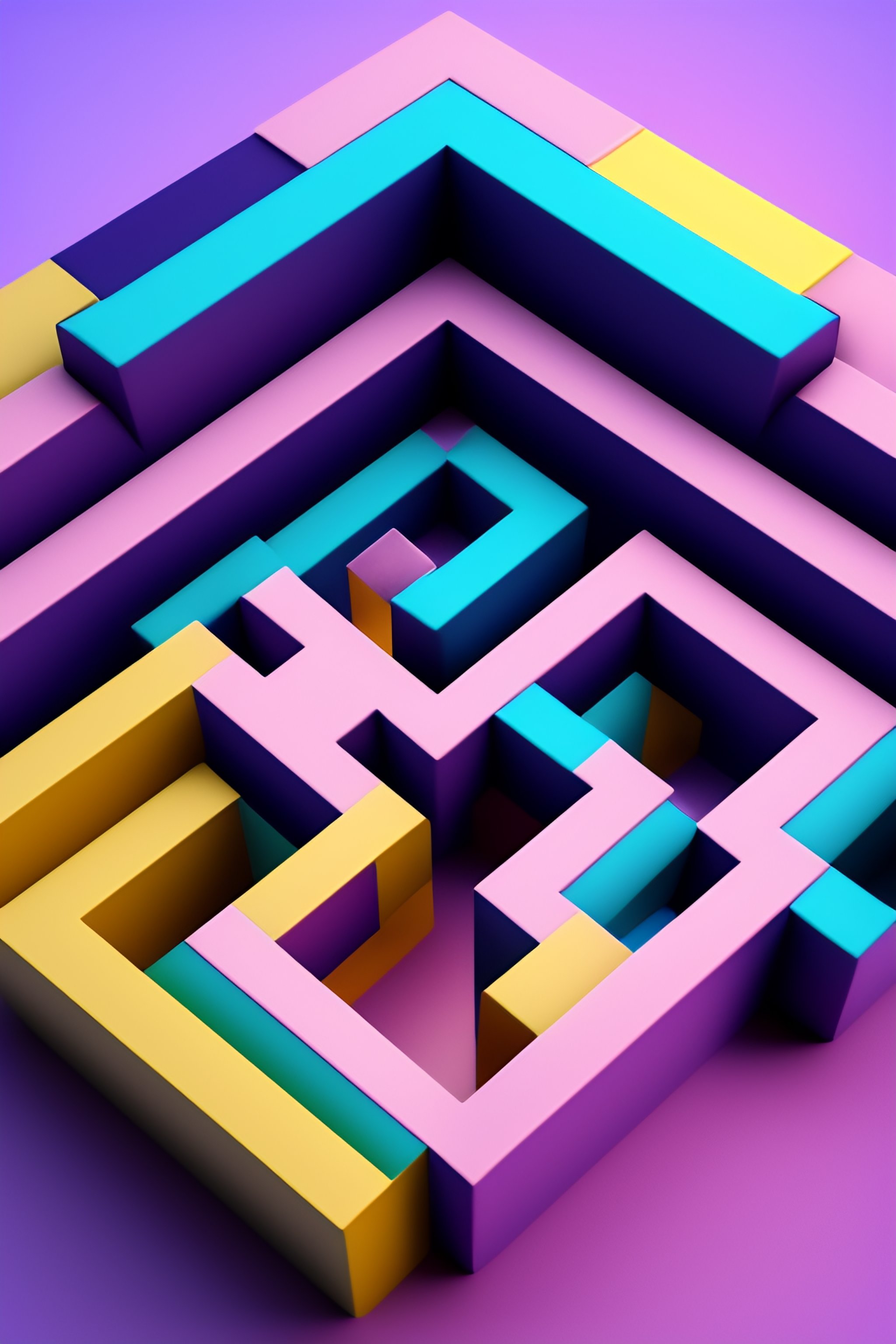 Lexica - 3d maze with pastel colors