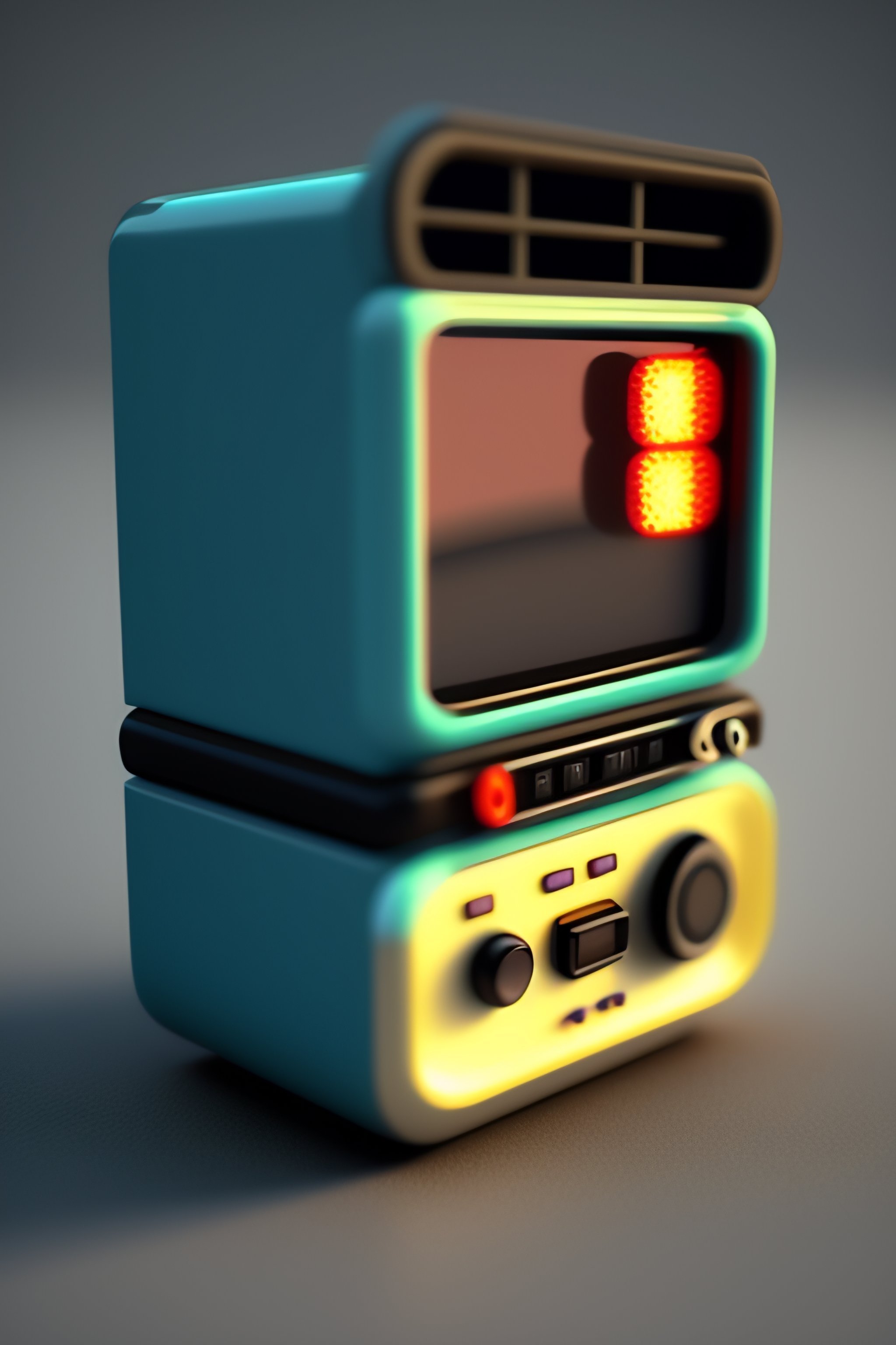 Lexica - 3D pixel retro tiny cute electronics render.