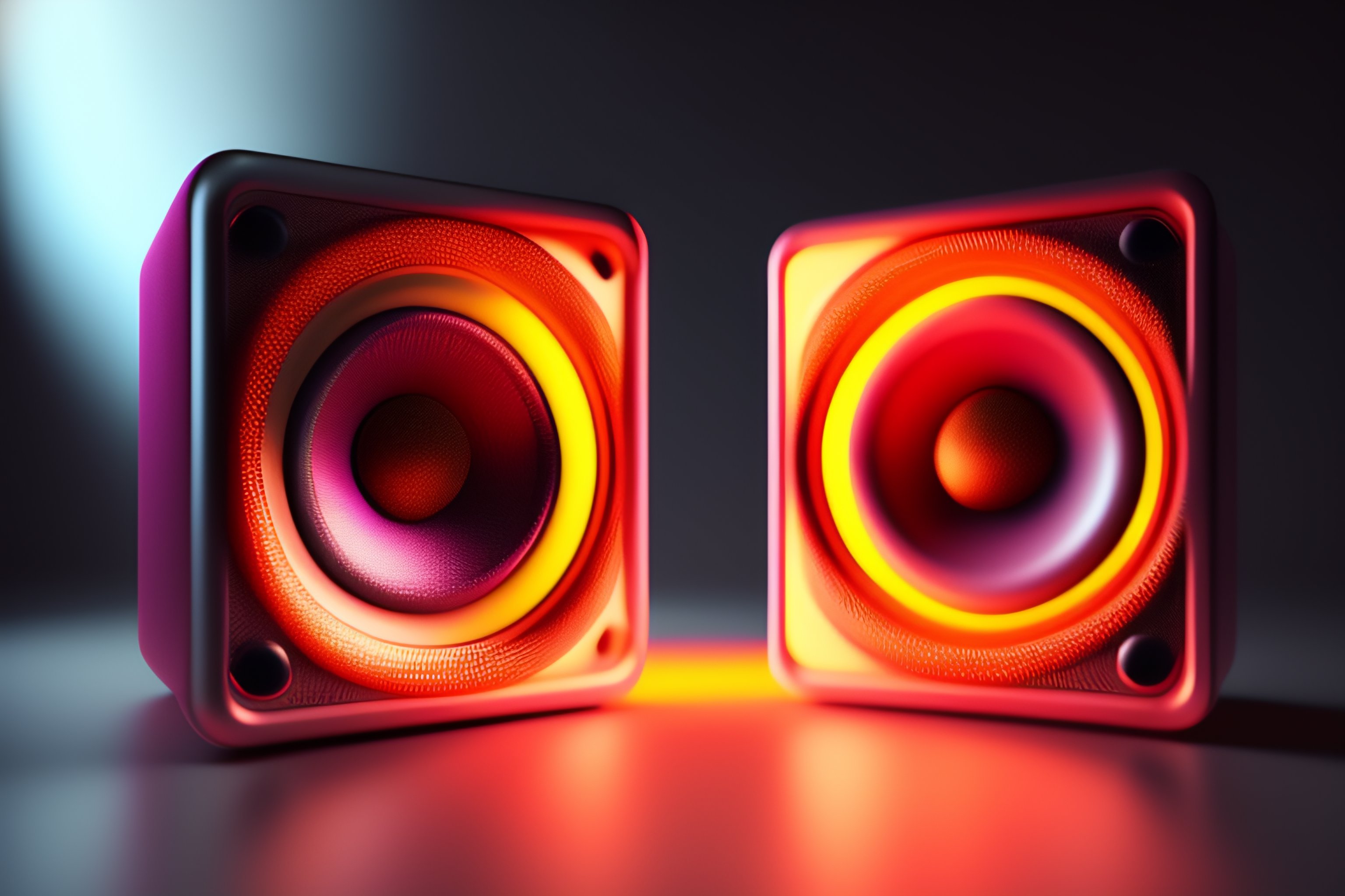 Lexica - 2 large speakers covered with a delicate psychedelic texture ...