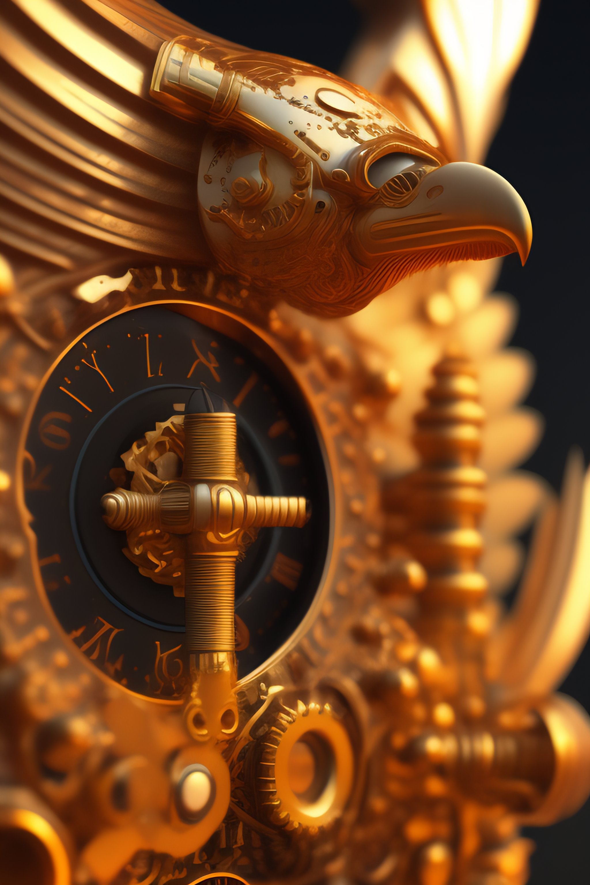 Lexica - Steampunk, science fiction, eagle, clock gears, metal, hyper ...