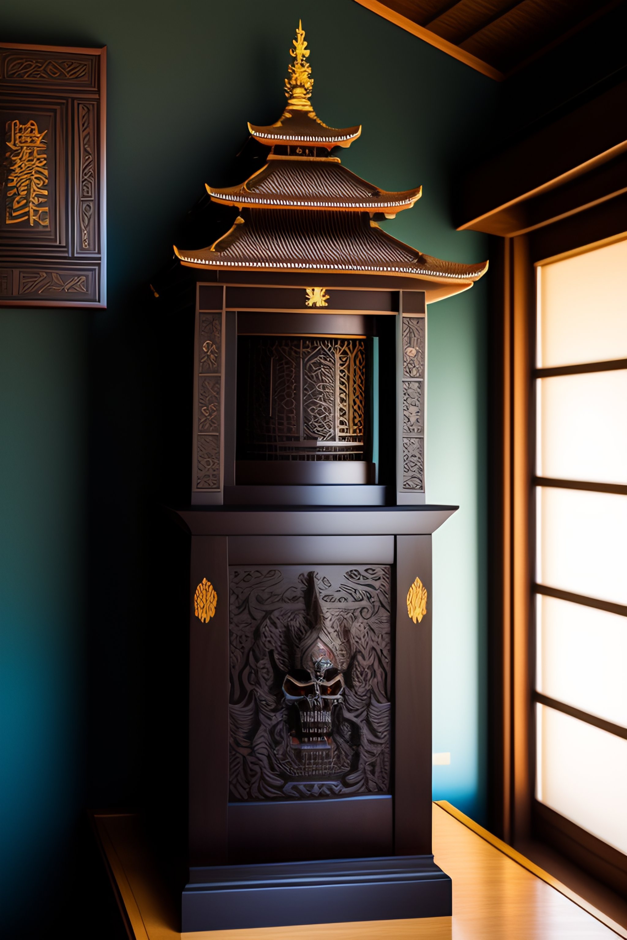 Lexica - mid shot, death reaper , Japanese, , ancestral center piece in ...