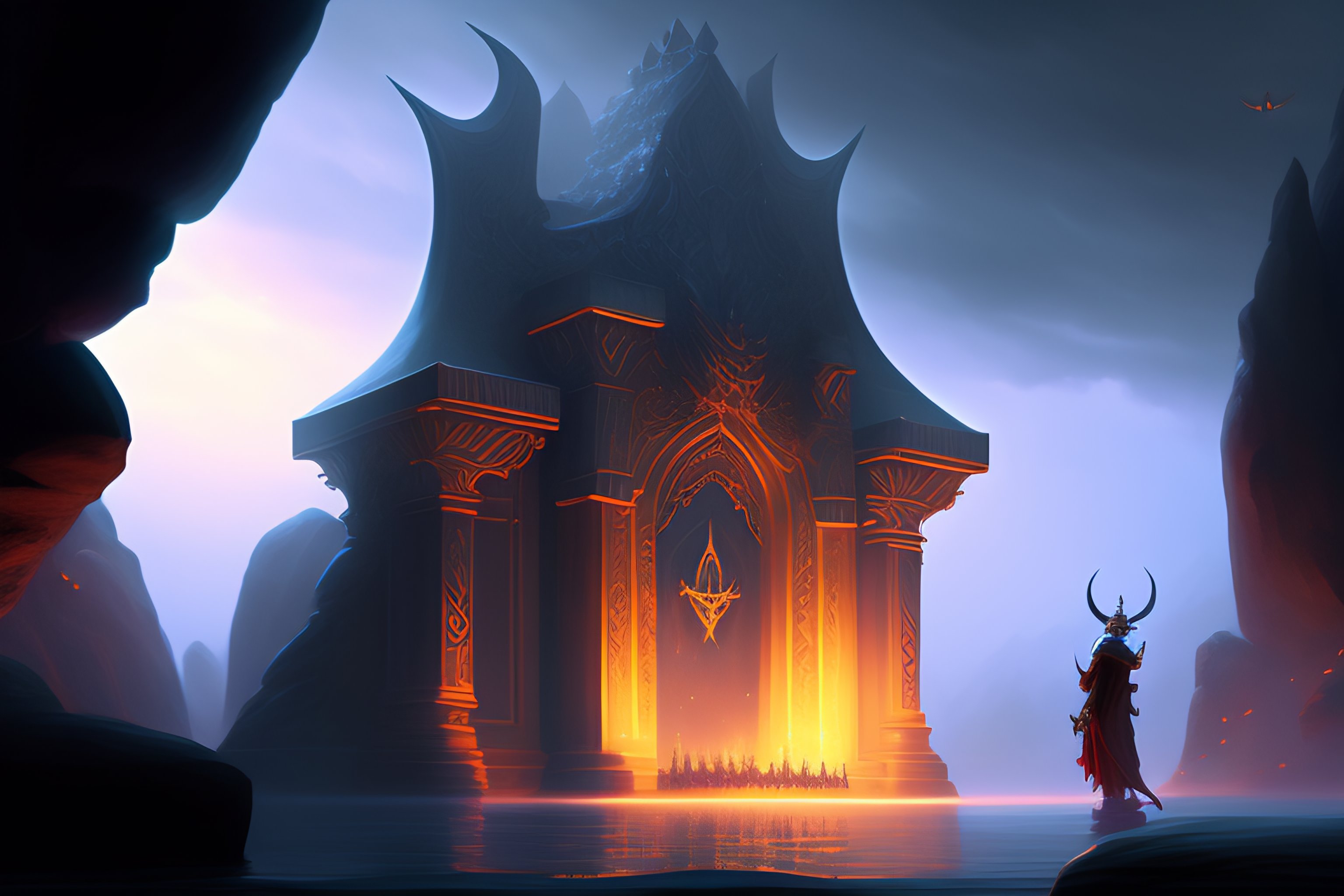 Lexica - Establishing shot of a spectacular demonic summoning ceremony ...