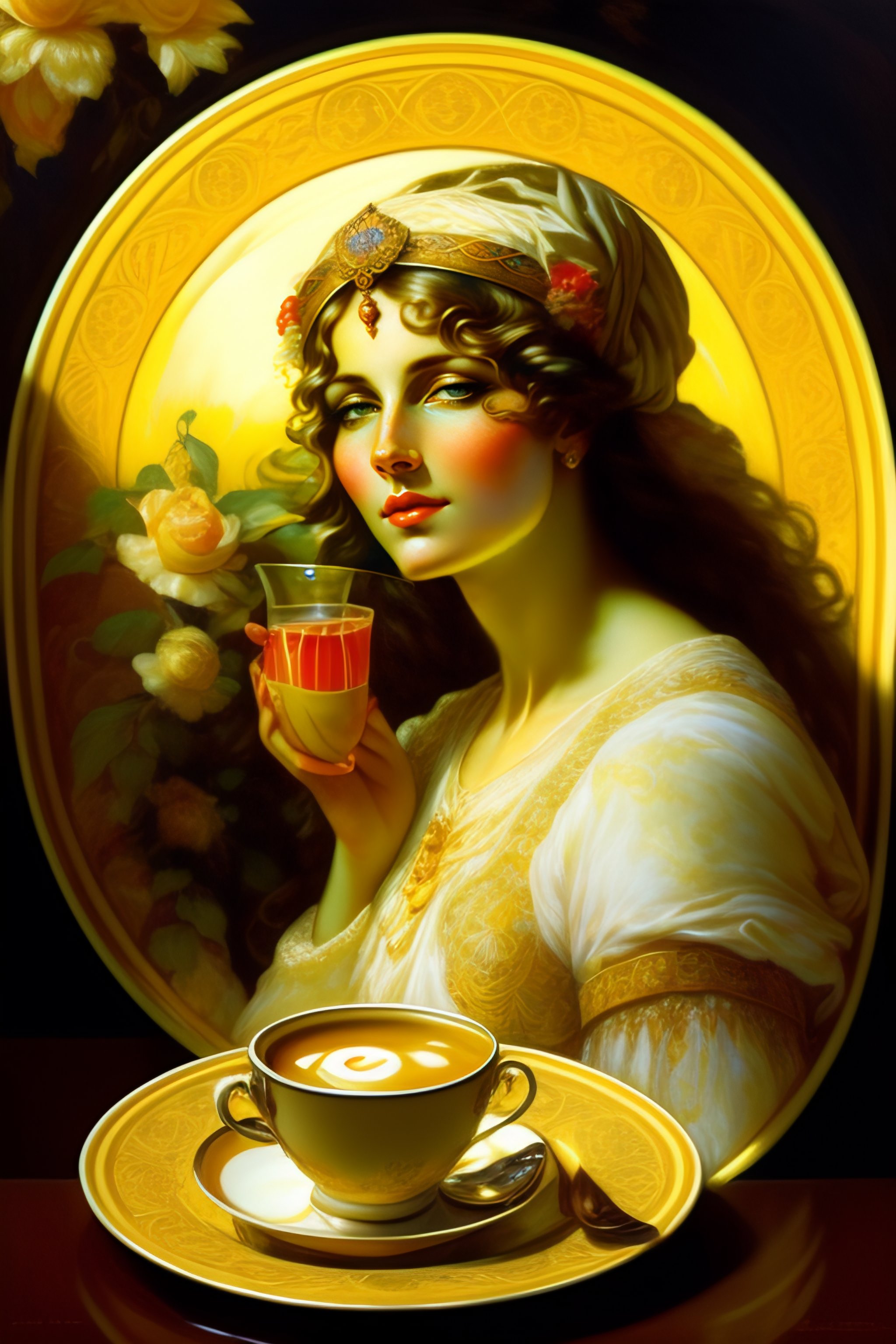 Lexica - A breakfast with a plate of egg sunny up and cup of coffe by ...