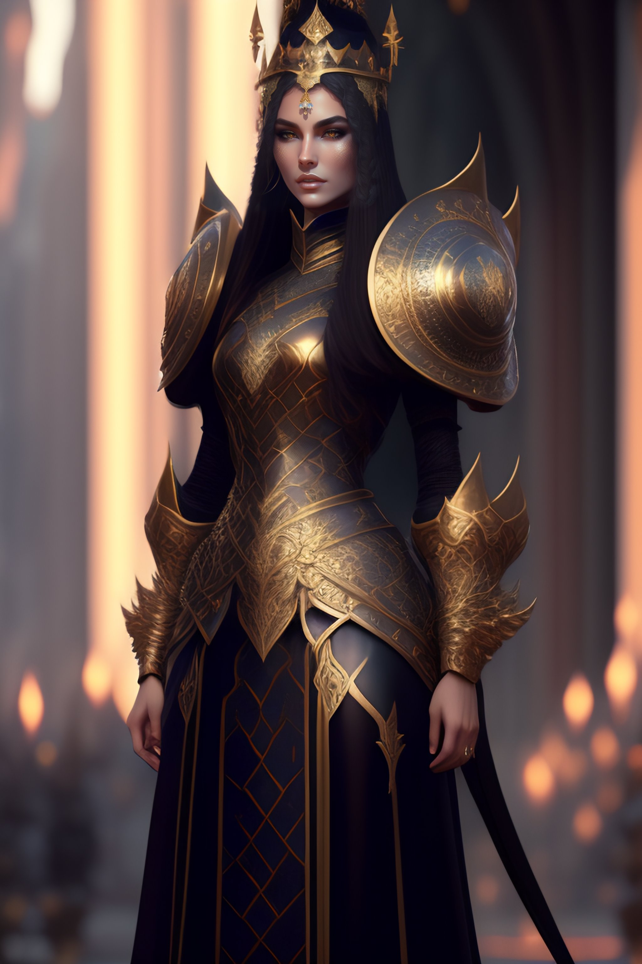 Lexica - Full body gothic queen wearing ornate filigree armor by stanley artgerm lau, greg ...