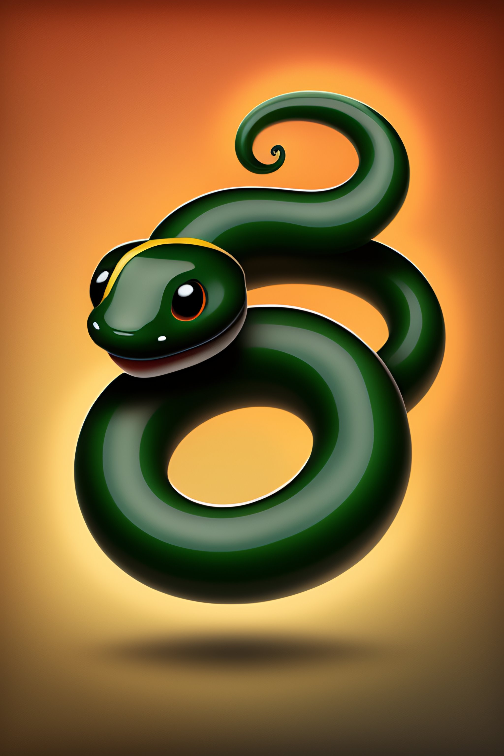 Lexica - Cute chibi snake dancing