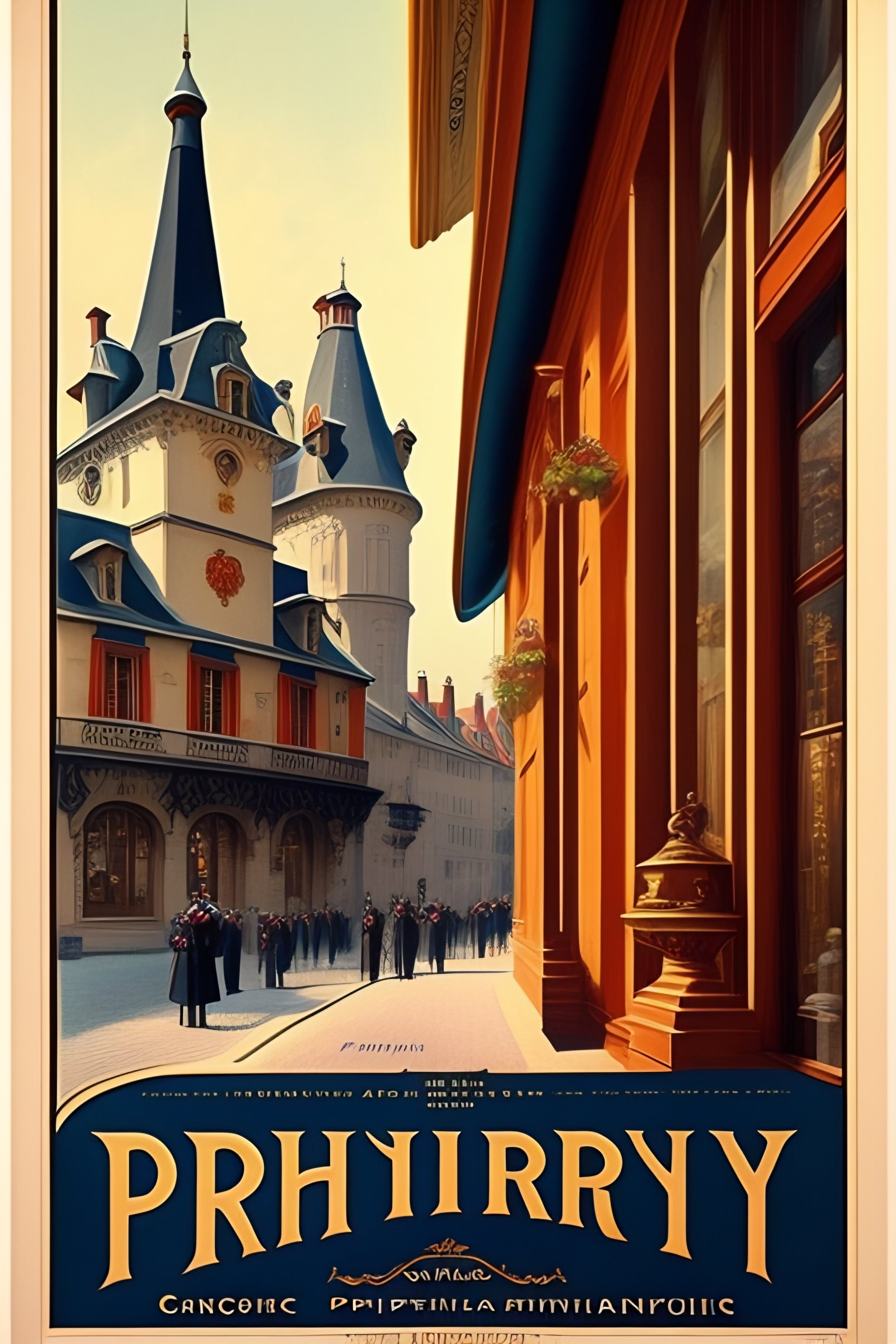 Lexica - Poster vintage 1900 ville de Porrentruy