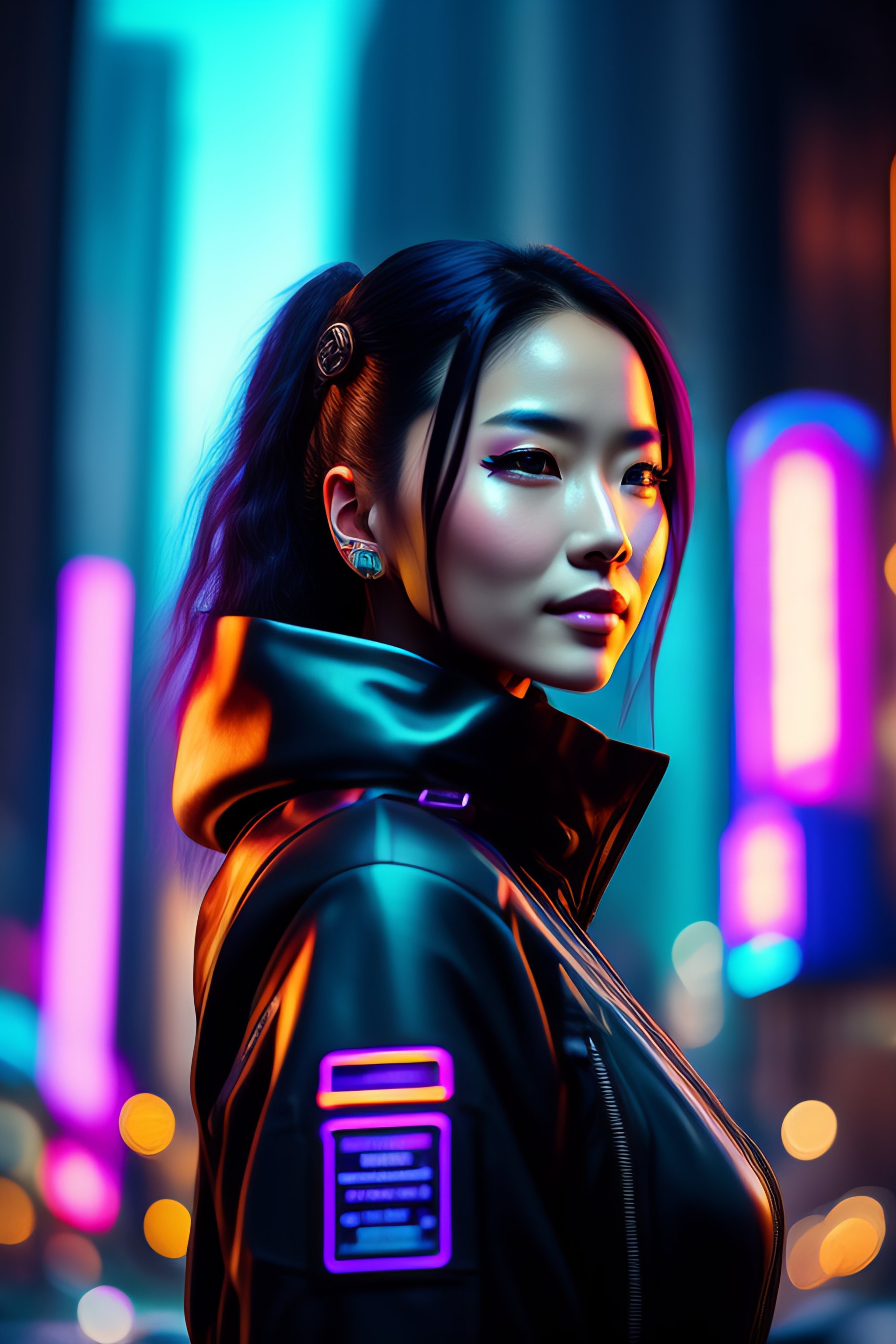 Lexica - Cyberpunk beautiful cute cyborg girl, 2060, newyork, photo ...