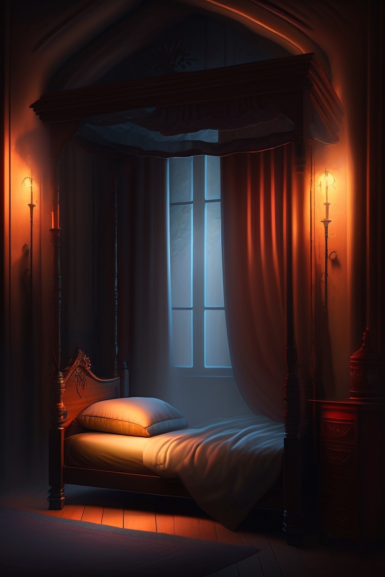 Lexica - Step into the room cloaked in darkness, where an adult's ...