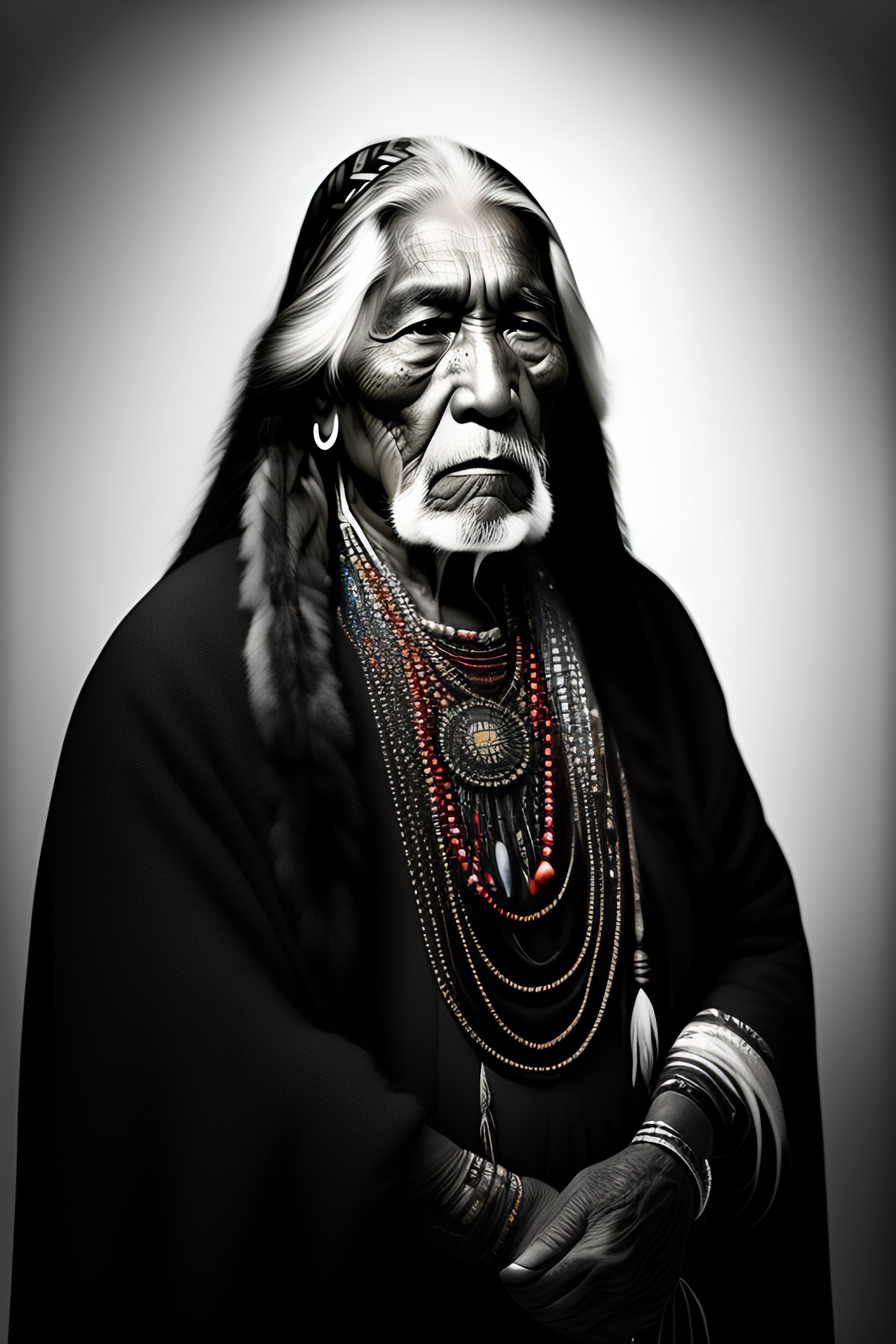 Lexica - Stoic native american elder in a rembrandt style with ...