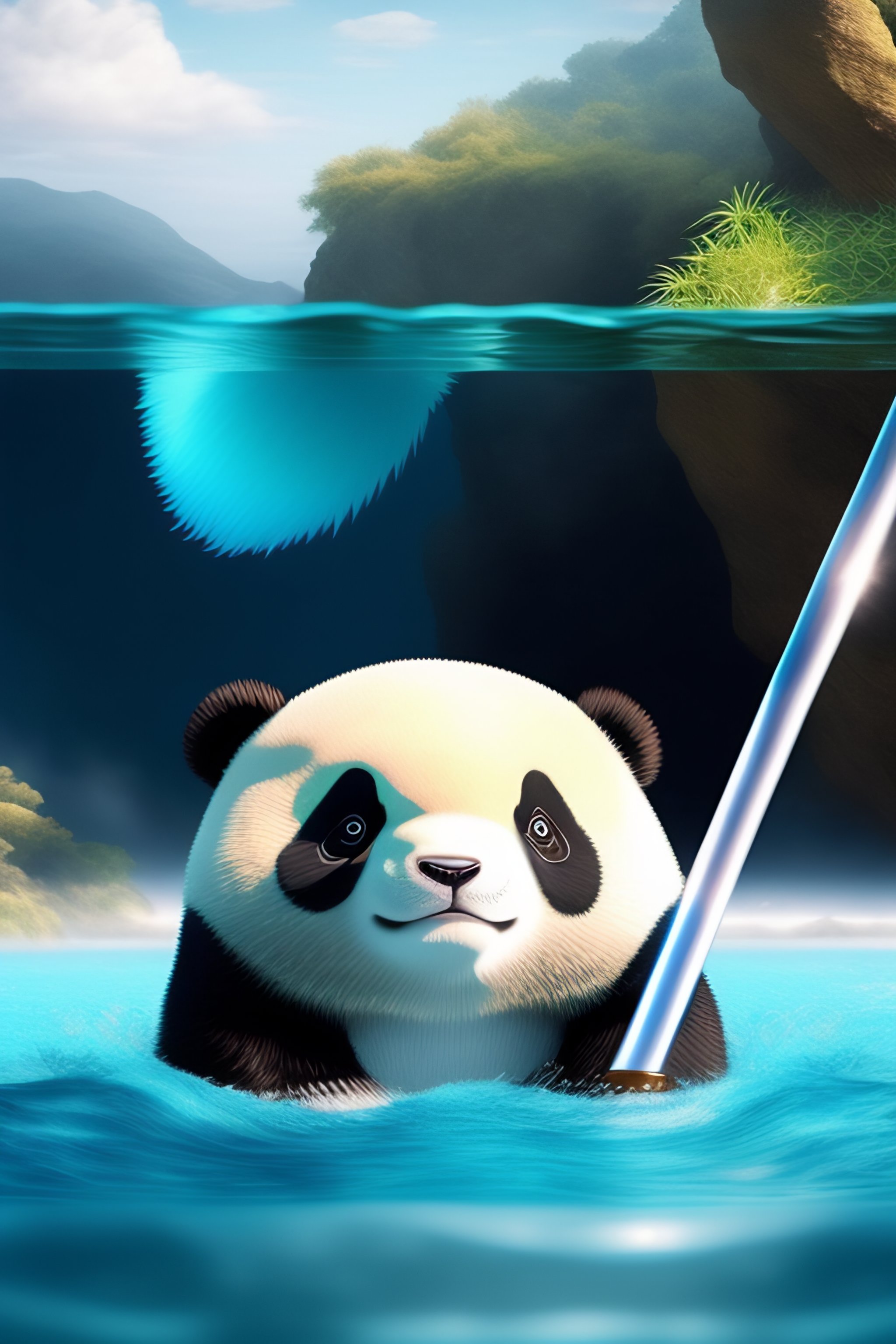 Lexica - An adorable water type pokemon that resembles a panda wielding ...