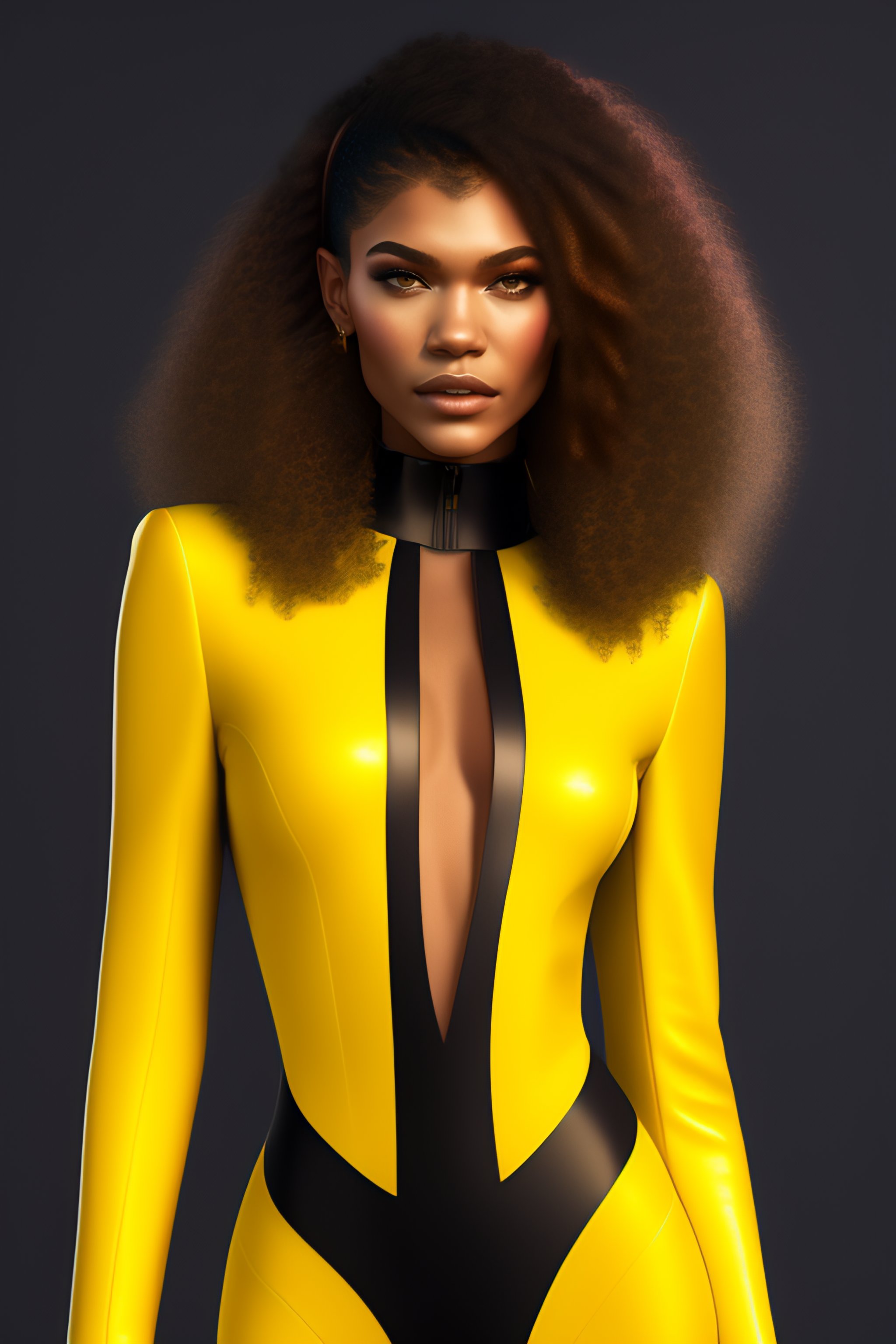 Lexica - !!symmetry!! portrait of attractive Zendaya Maree Stoermer Coleman, tight cotton suit ...