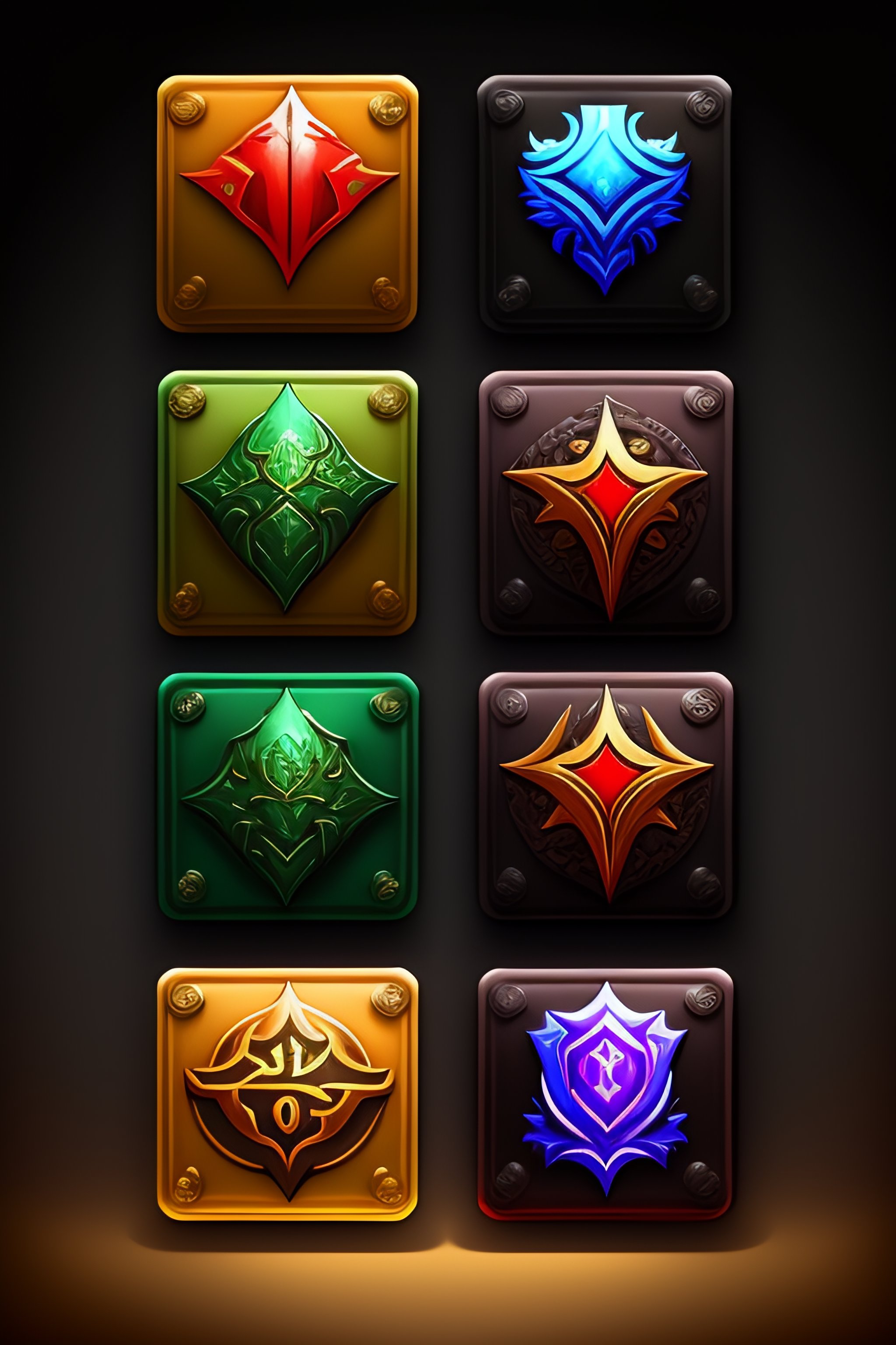 Lexica - Moba skill icons, hand painted, dark fantasy, high contrast, hd