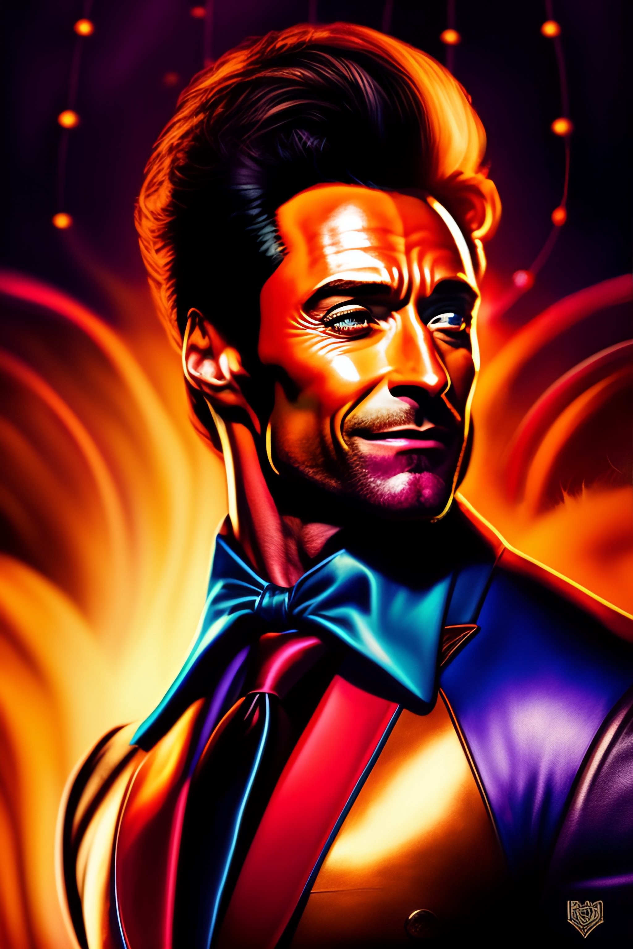 Lexica - Hugh Jackman as a circus ringleader comic art. Comic book ...
