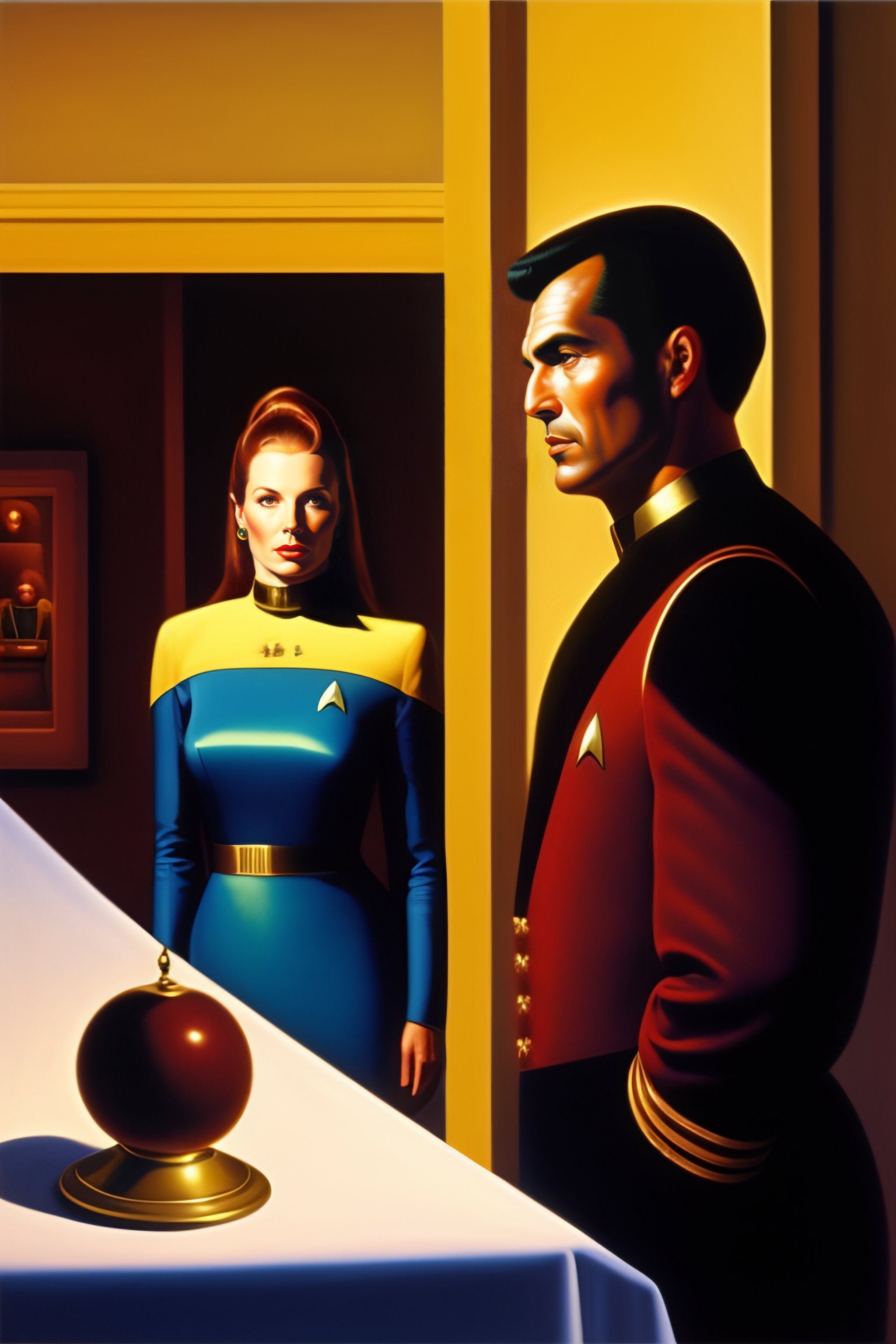 Lexica - Q, Star trek, TNG, grant wood, pj crook, edward hopper, oil on ...
