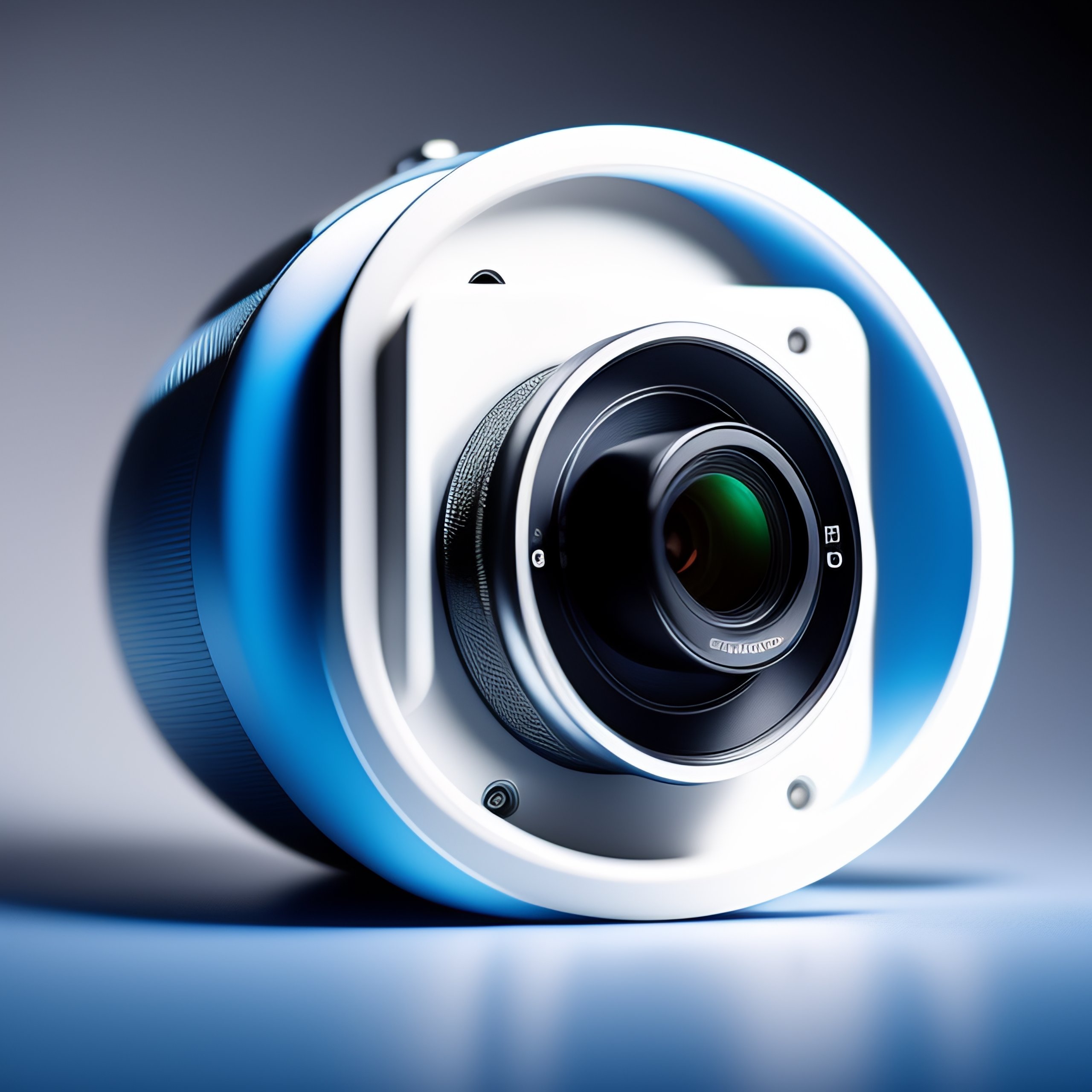 Lexica - Blue background,side view product photography of a camera ...