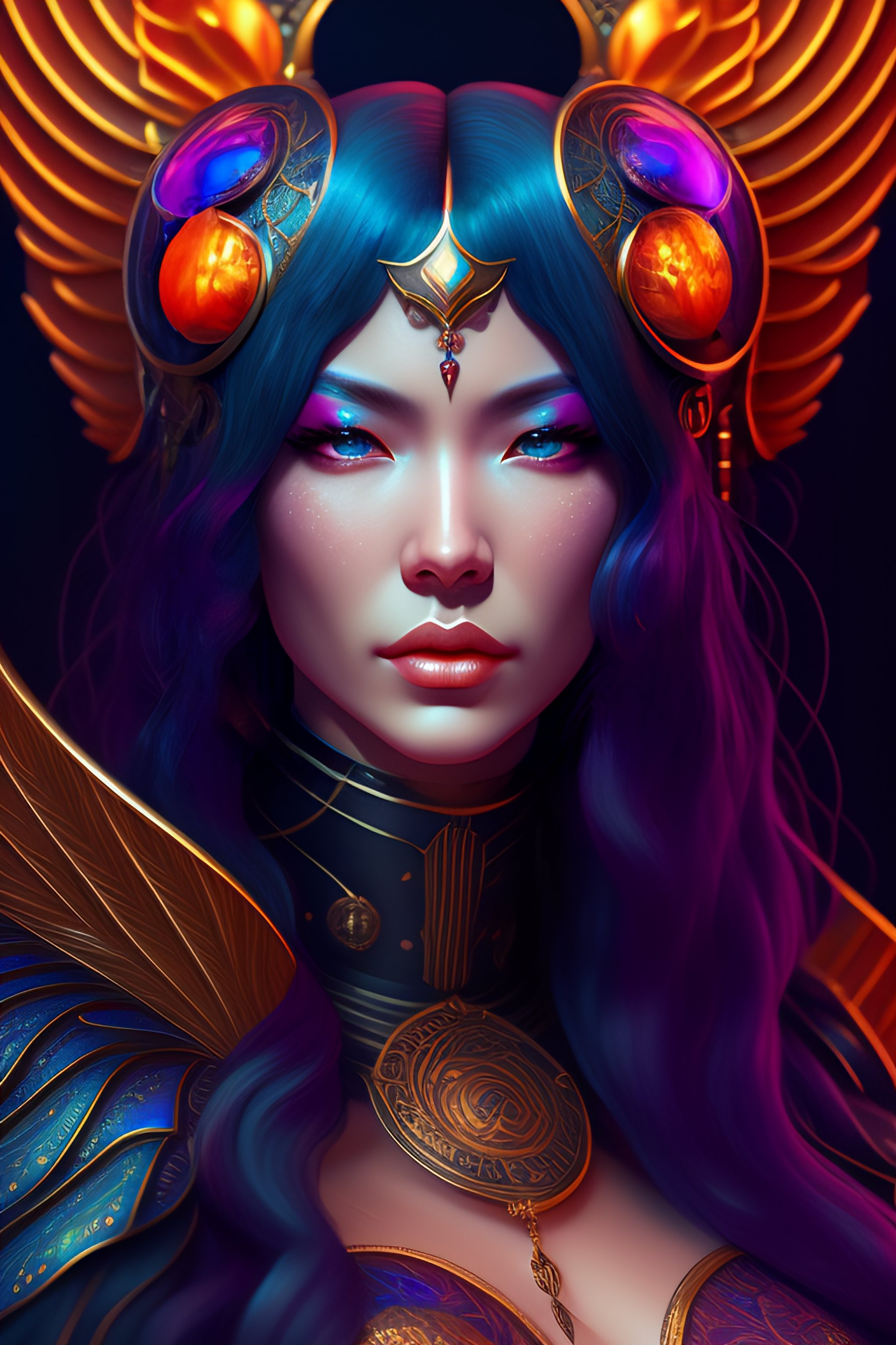 Lexica - Cyberpunk goddess concept art portrait by Casey Weldon, Olga ...