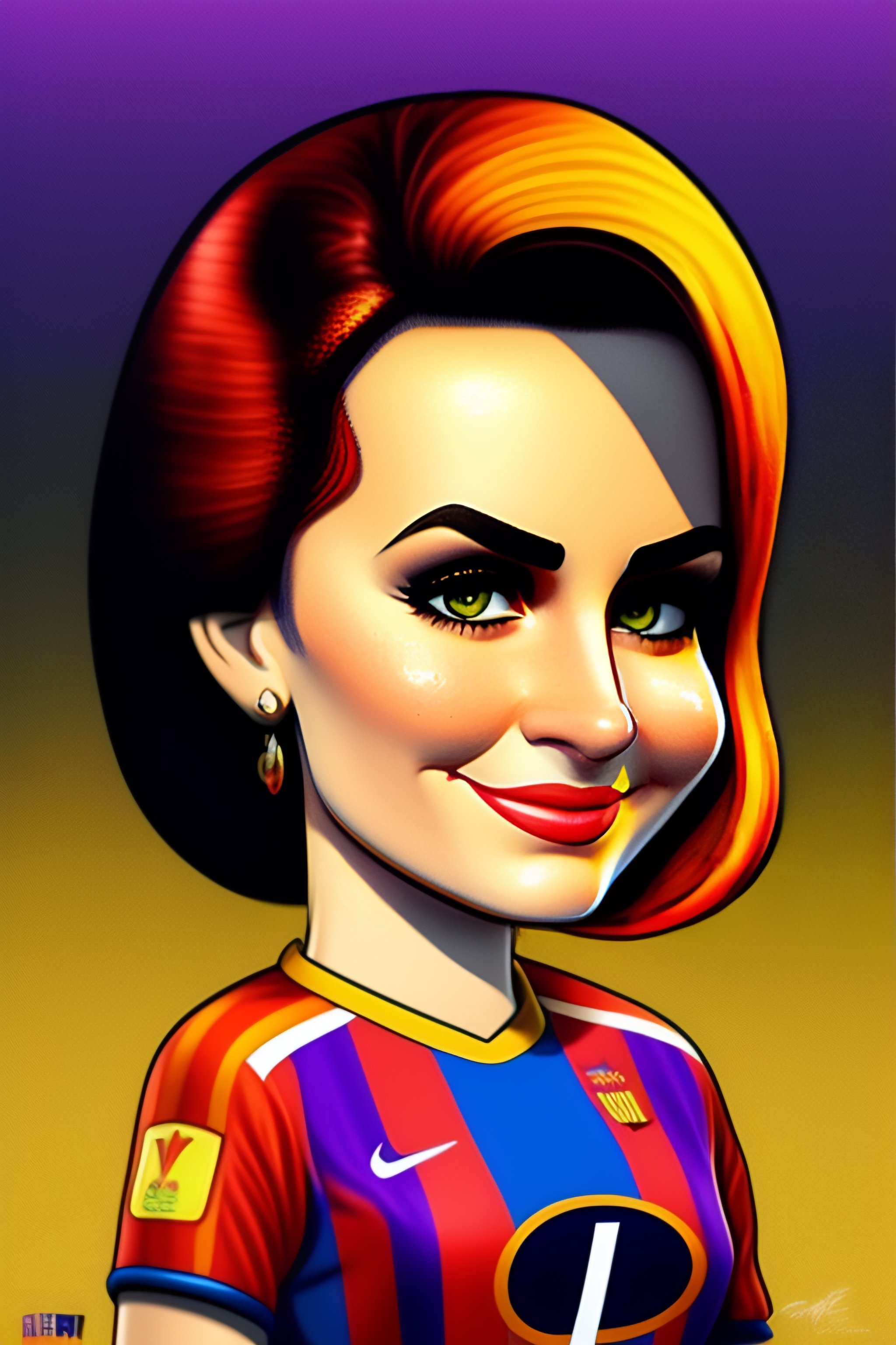 Lexica - Photo of messi femme cartoon in the style of matt groening