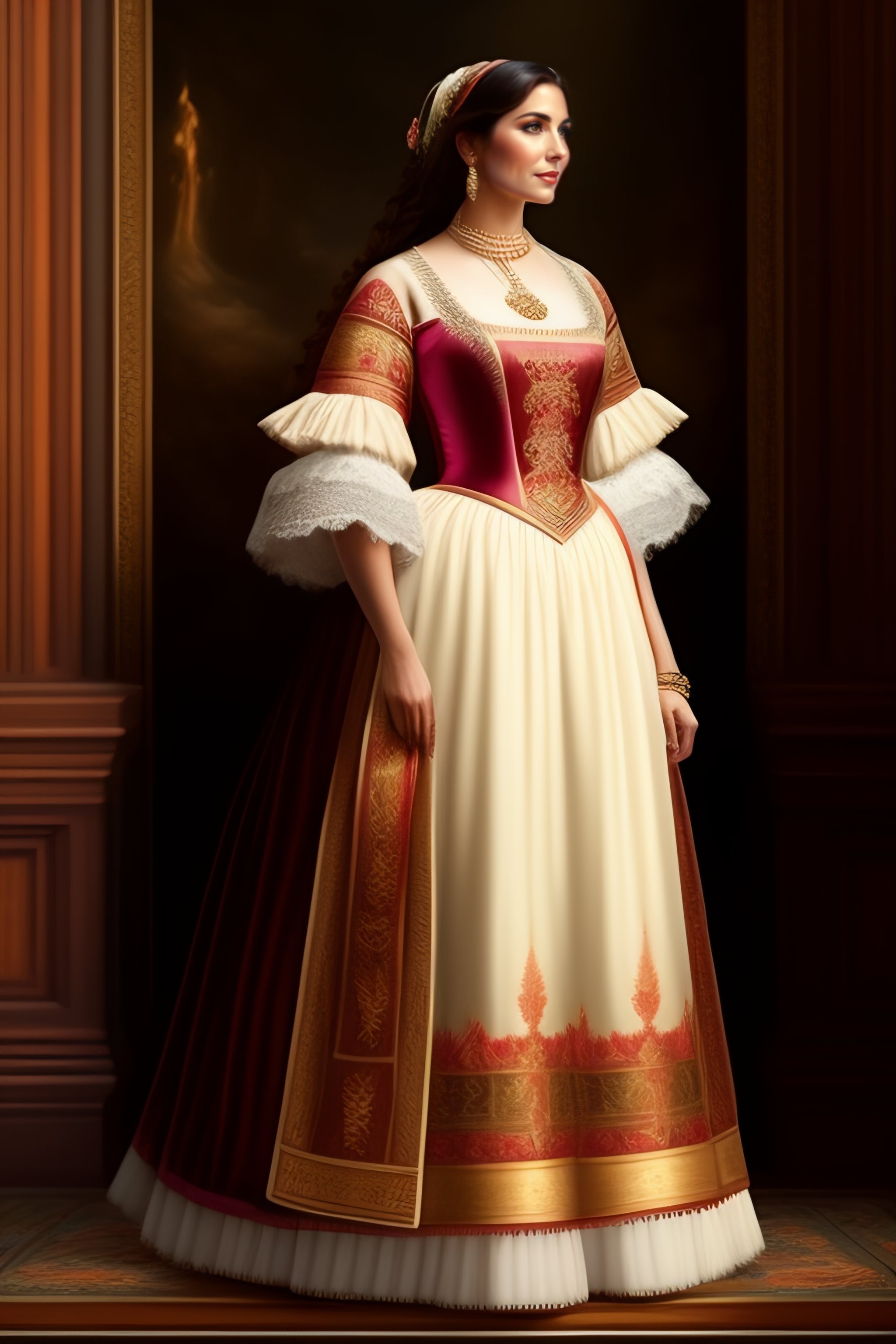 Lexica - HD realistic painting of a lady full body in an old english style