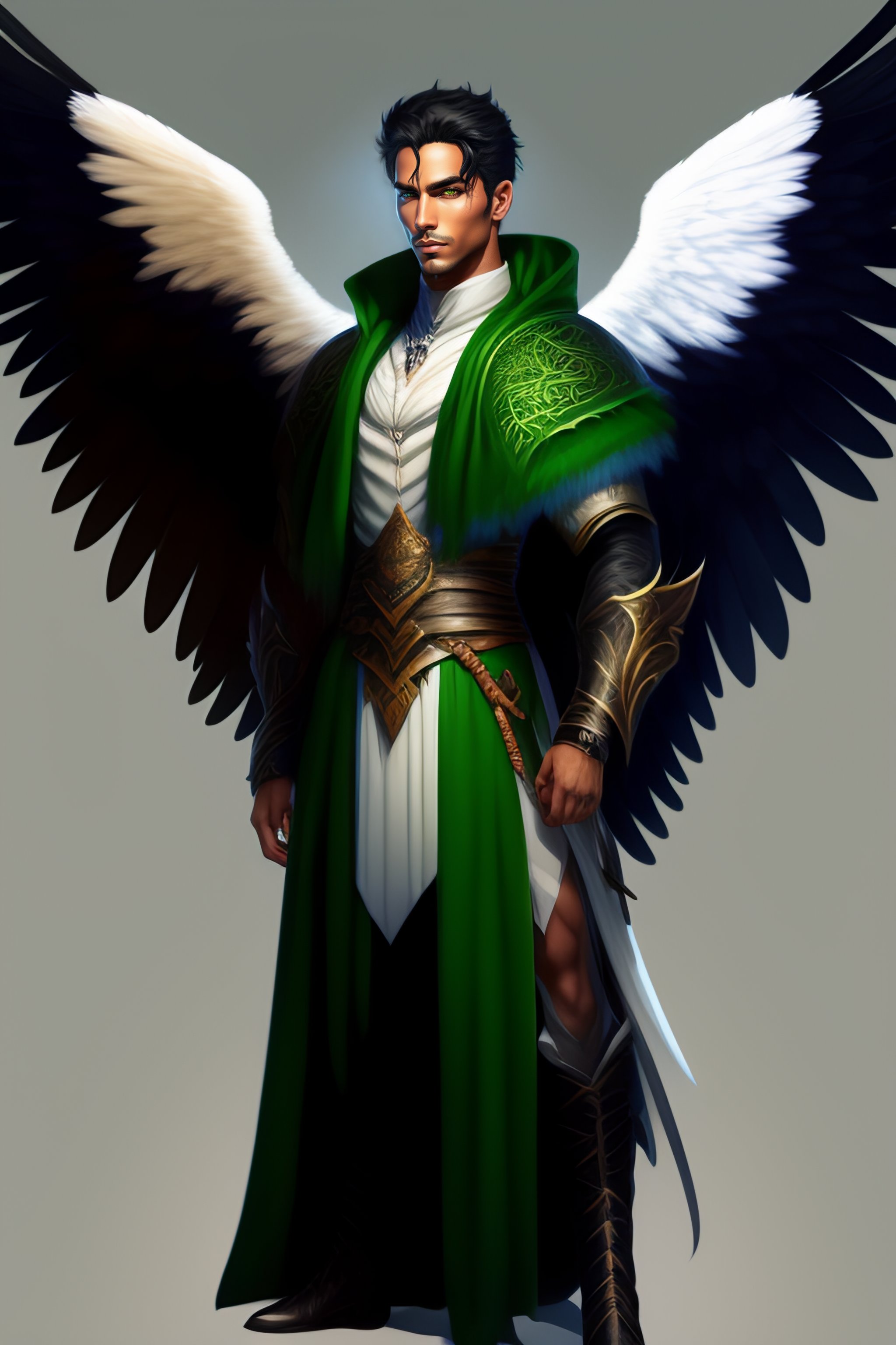 Lexica Draw Of A Man Mage With Green Eyes Dark Hair White Skin And