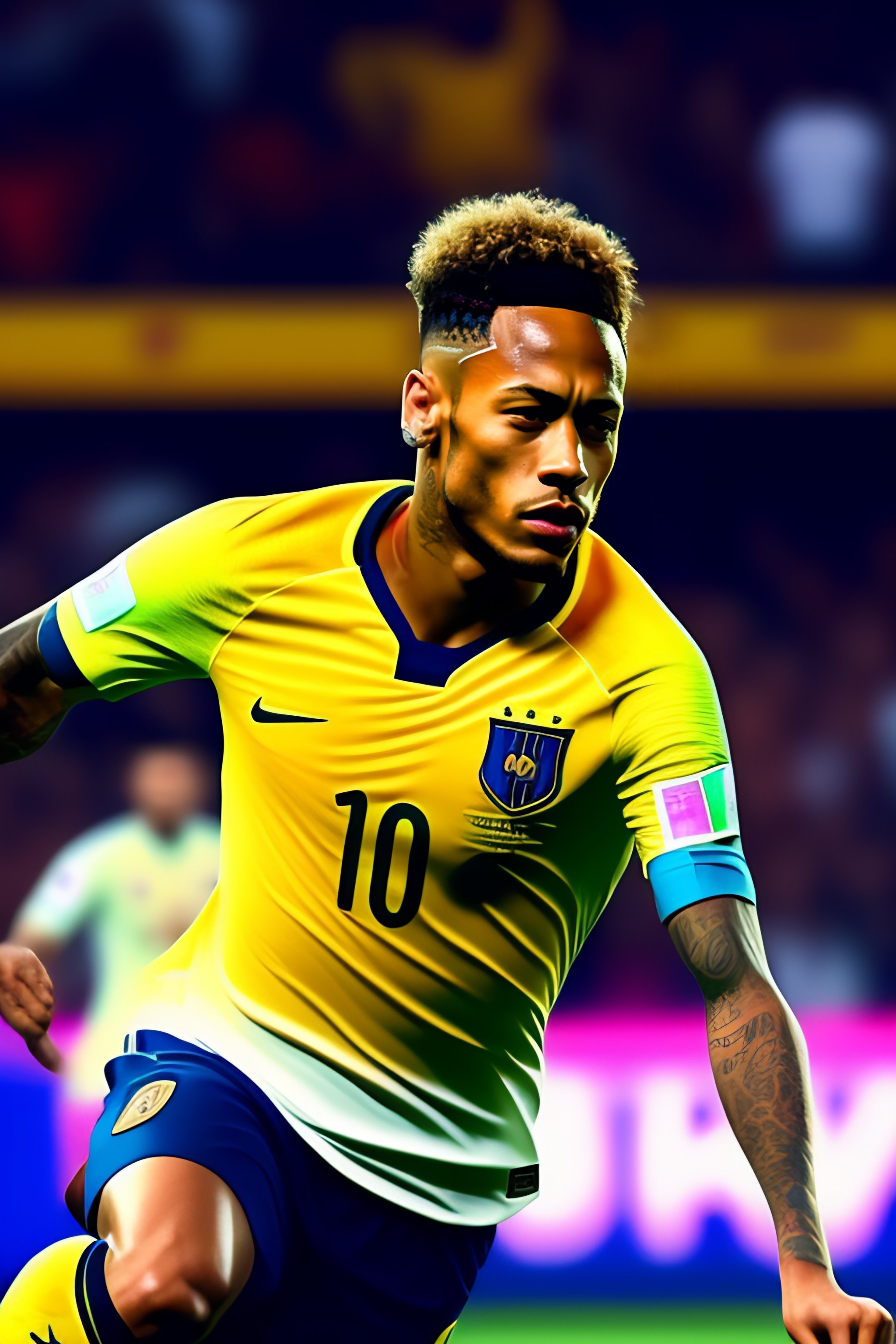 Lexica - Neymar JR who raised the World Cup, realistic fon