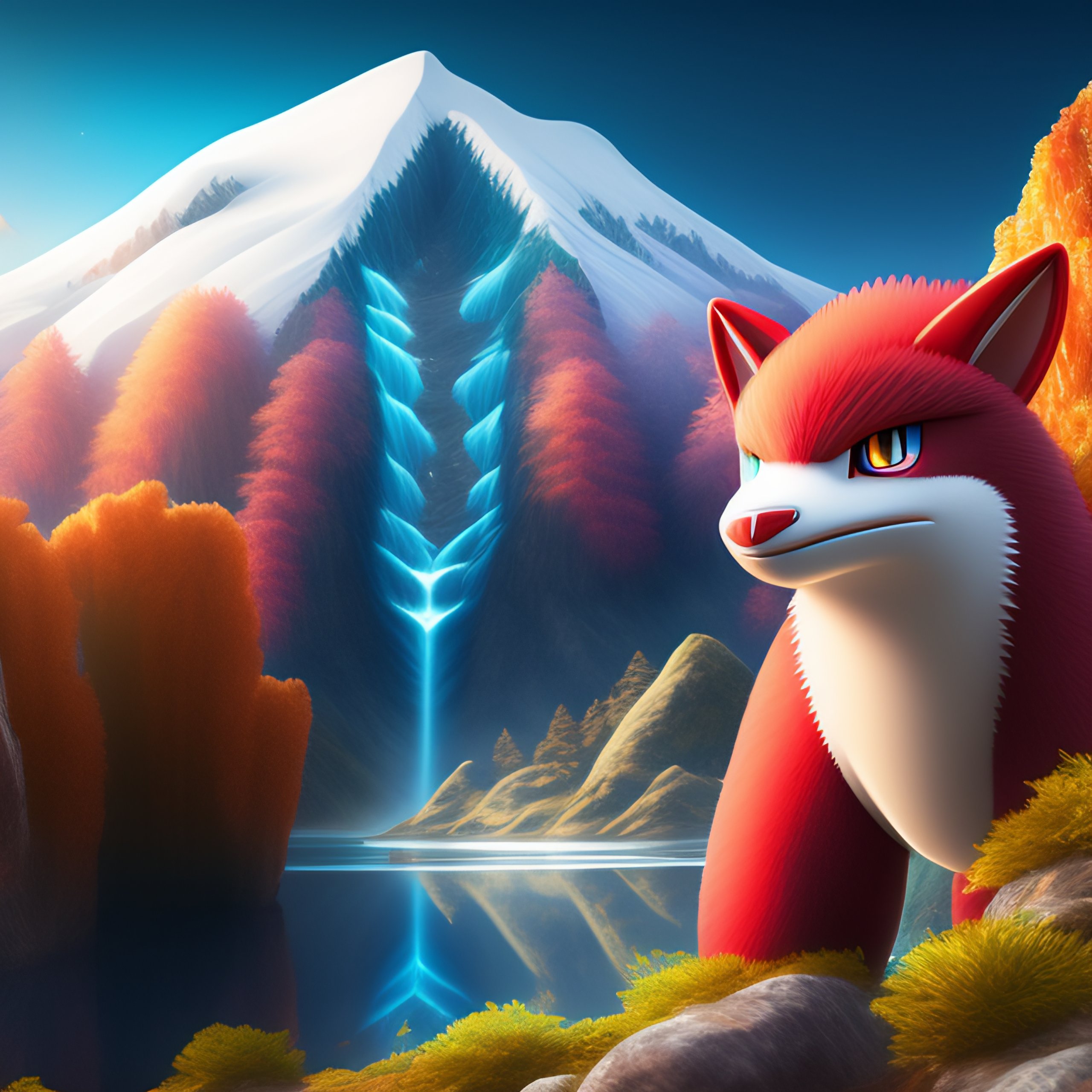 Lexica - Pokemon in the mountain photo, 4k hd photo, sharp photo ...