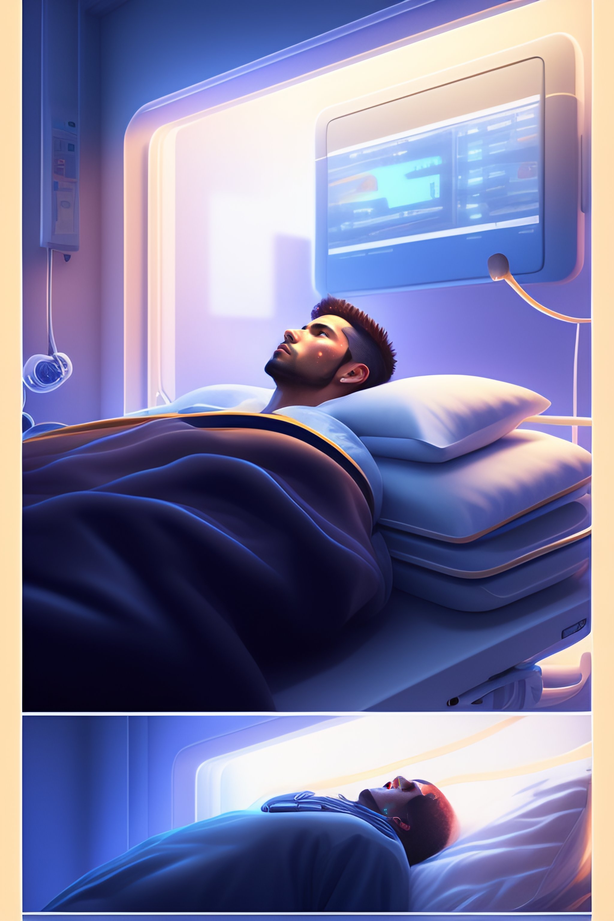 Lexica - A male waking up from a decade long coma in a high tech ...