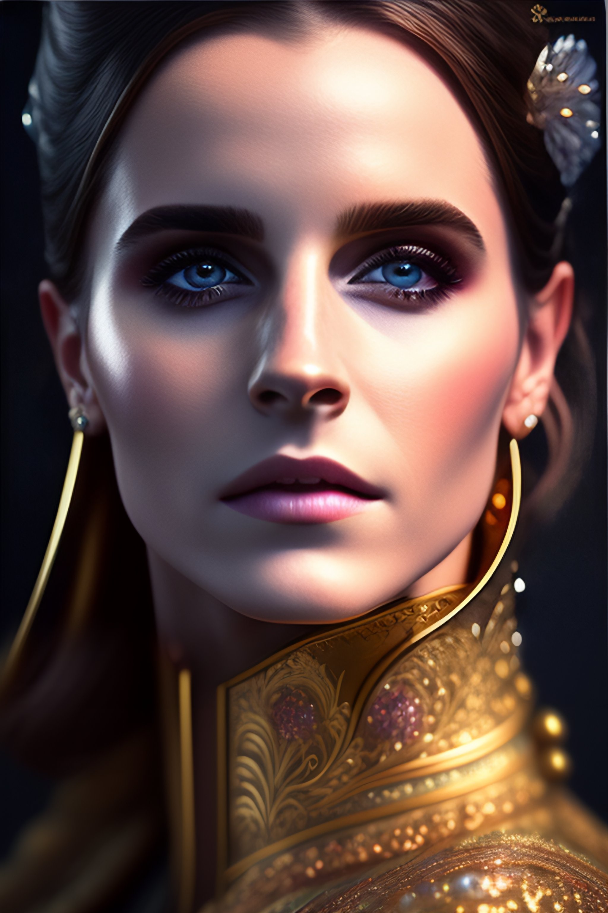 Lexica - 3/4 face of Emma Watson merging with stormy clouds, Kodak ...