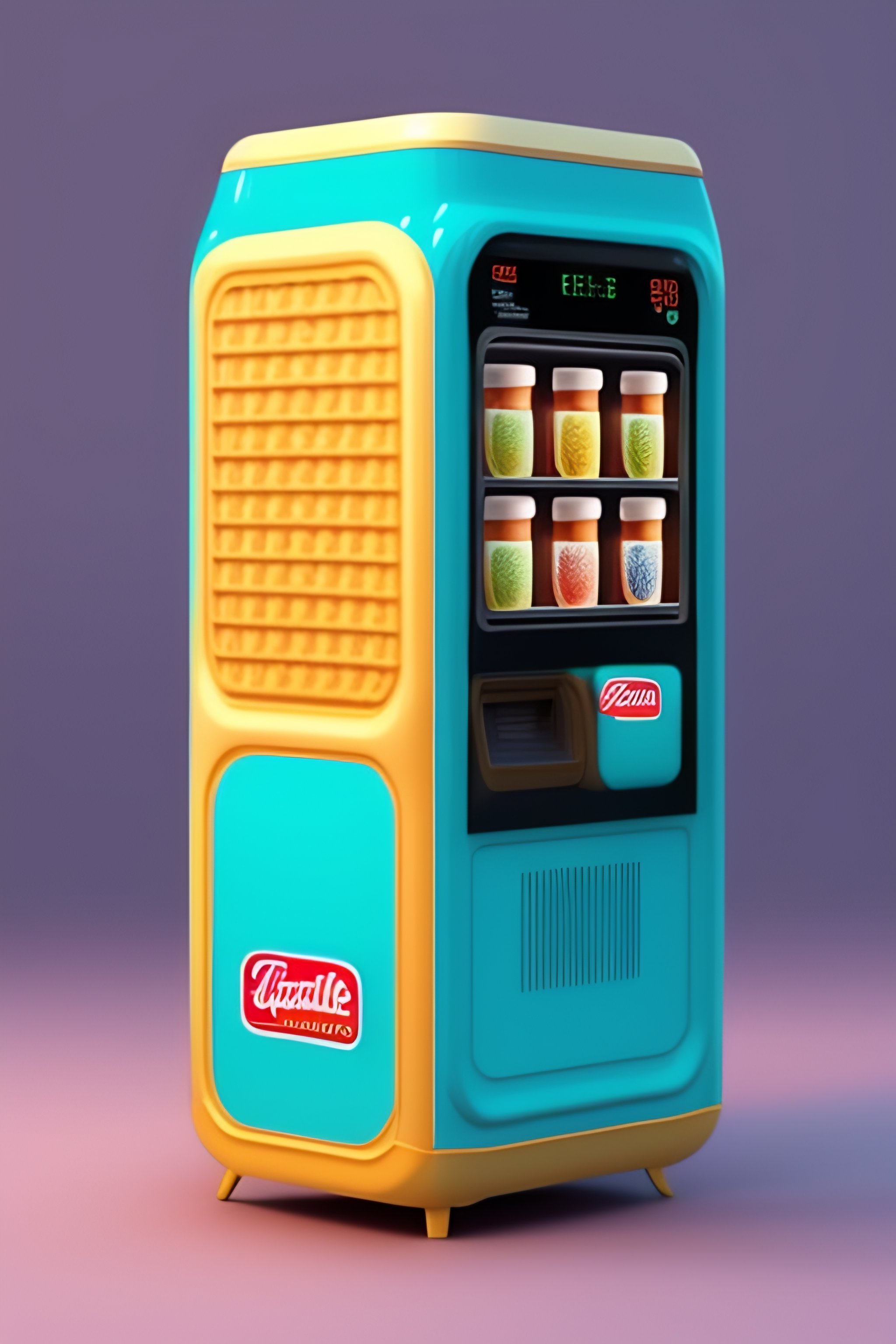 Lexica - A waffle vending machine, cute. Concept art illustration