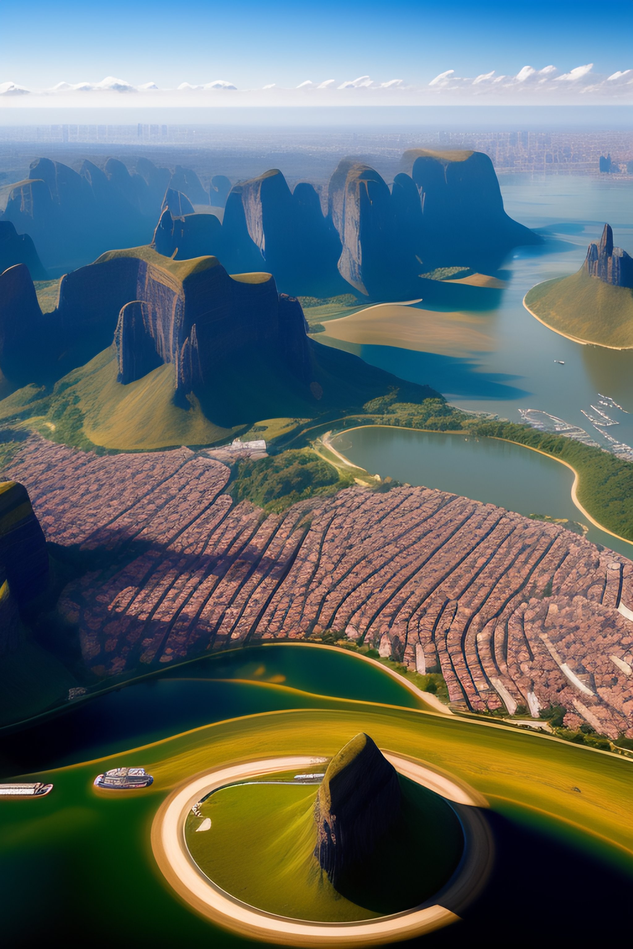 Lexica - Wallpaper city from above